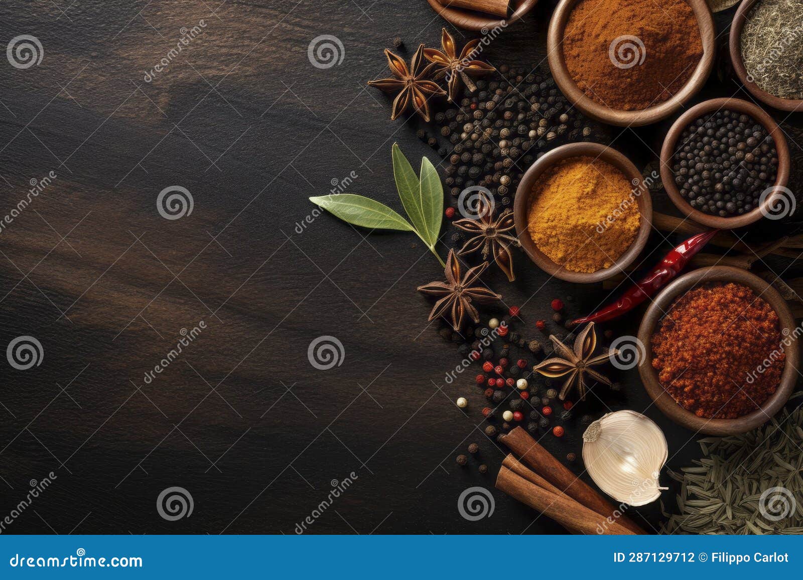 Rustic Spice Assortment Display Stock Illustration - Illustration of ...