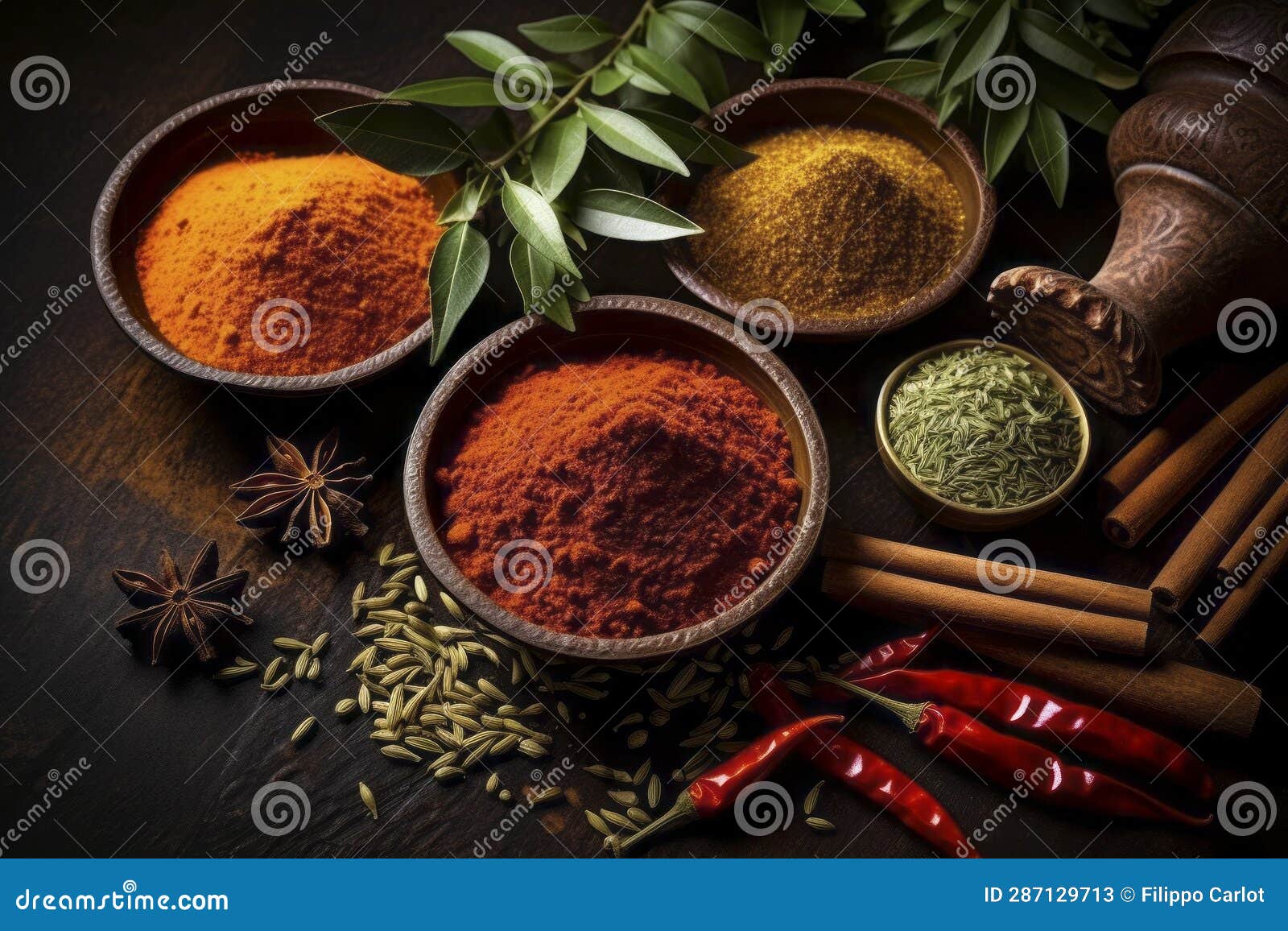Rustic Spice Assortment Display Stock Illustration - Illustration of ...