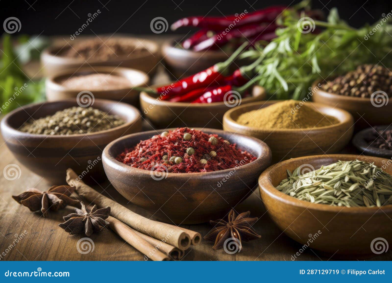 Rustic Spice Assortment Display Stock Illustration - Illustration of ...