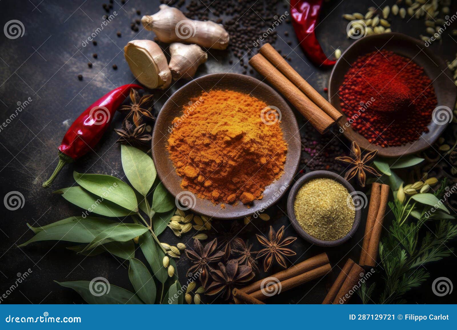 Rustic Spice Assortment Display Stock Image - Image of variety, diverse ...