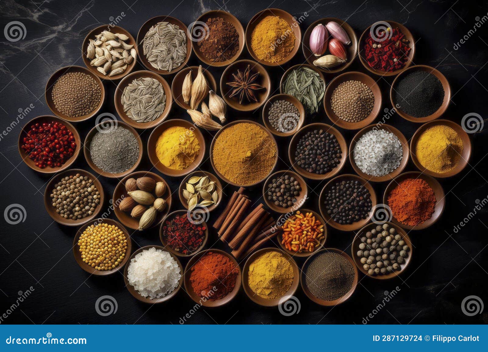 Rustic Spice Assortment Display Stock Illustration - Illustration of ...