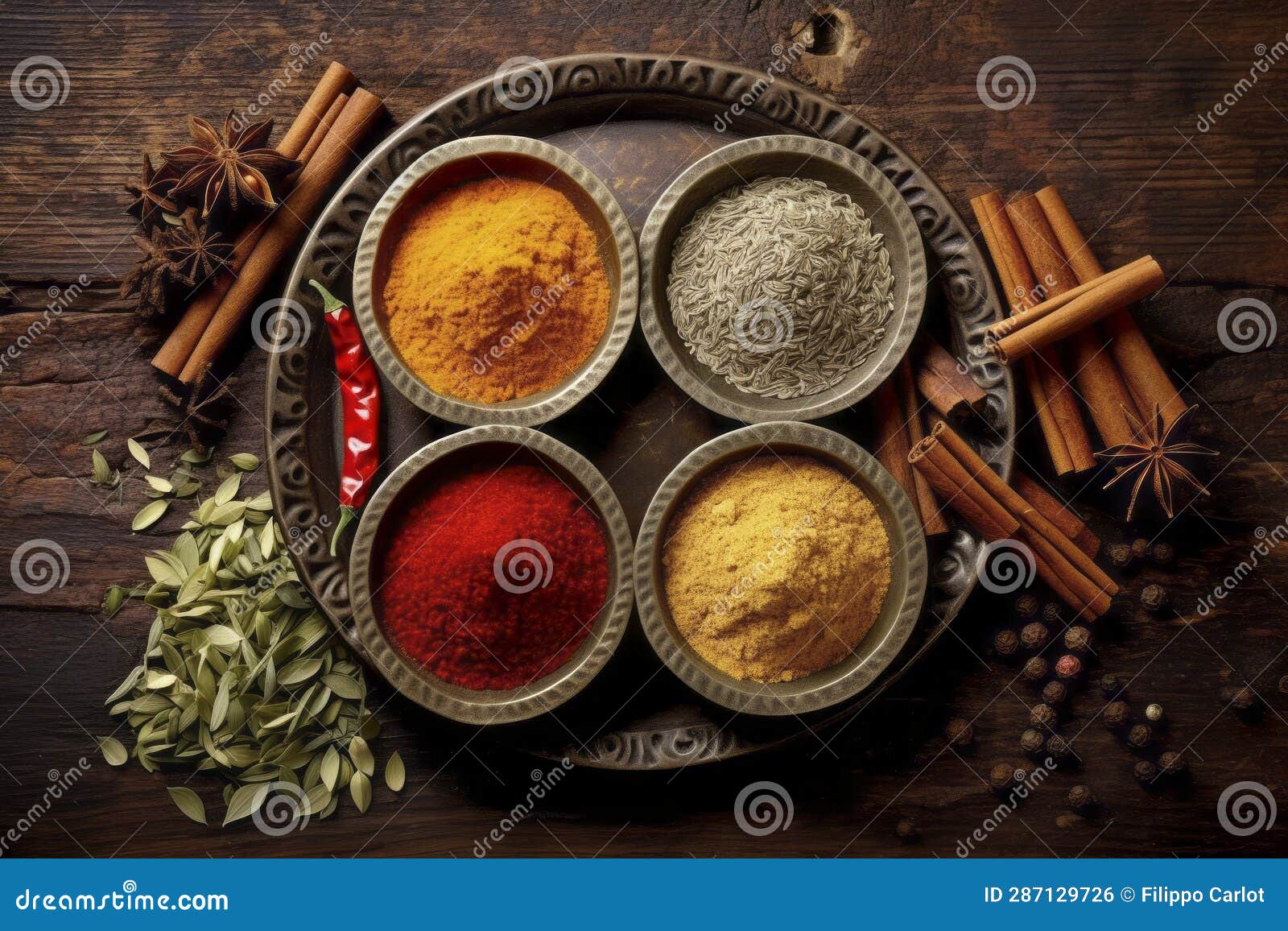 Rustic Spice Assortment Display Stock Illustration - Illustration of ...