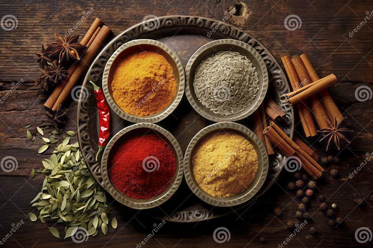 Rustic Spice Assortment Display Stock Photo - Image of seeds, spices ...