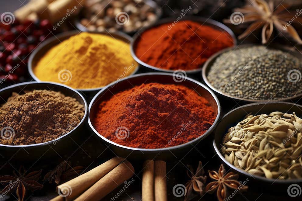 Rustic Spice Assortment Display Stock Image - Image of seasonings ...