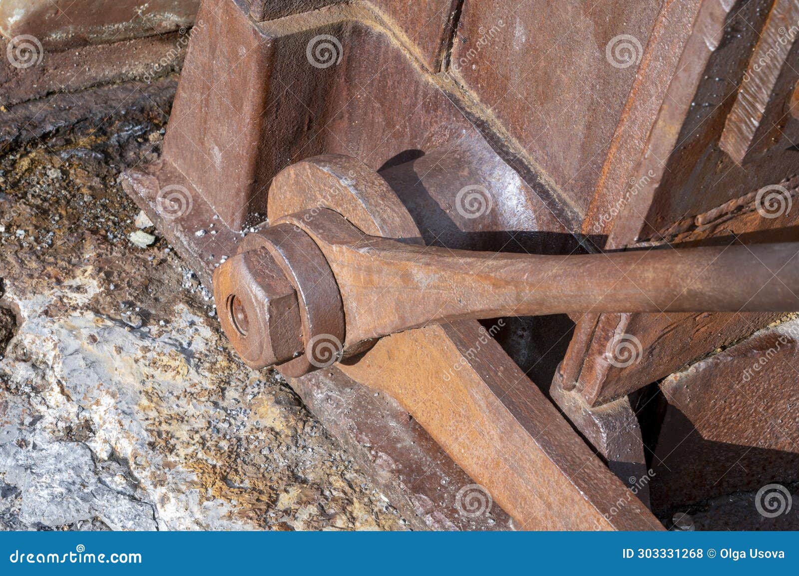 Rustic Steel, Part of Old Bridge. Old Part of Bridge Construction Stock ...