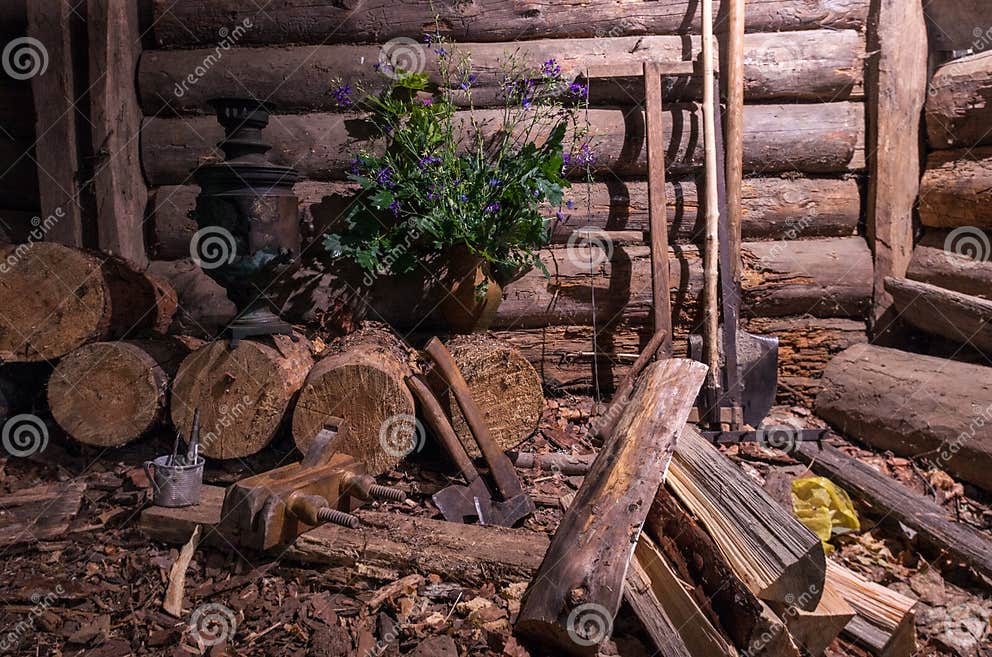 Rustic Still Life. Still Life in the Barn Stock Image - Image of stump ...