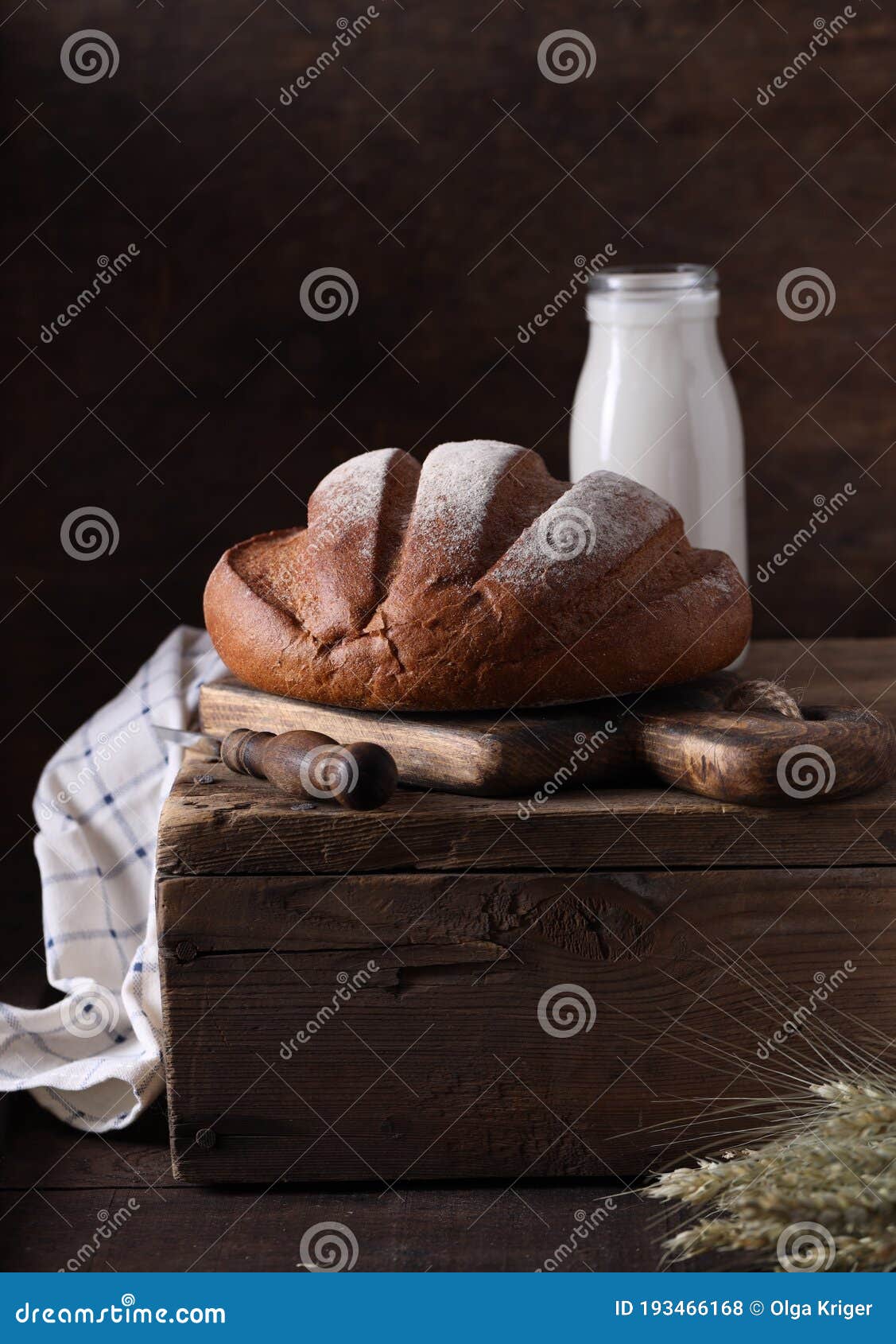 Rustic Still Life with Bread Stock Photo - Image of food, rustic: 193466168