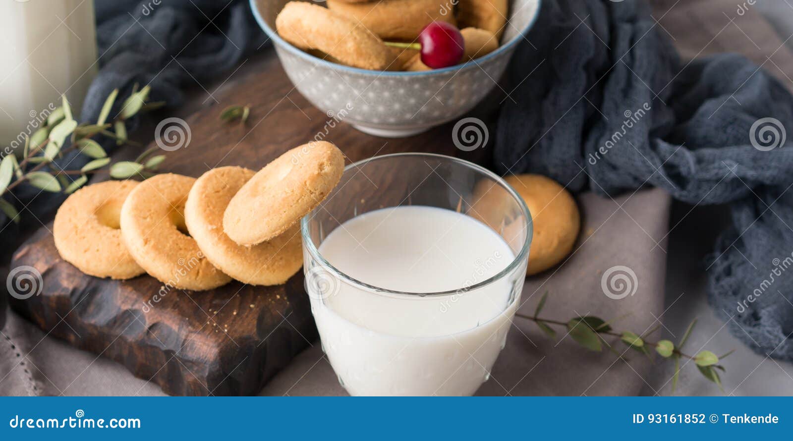 Rustic Still Life with Milk and Cookies Stock Photo - Image of child ...