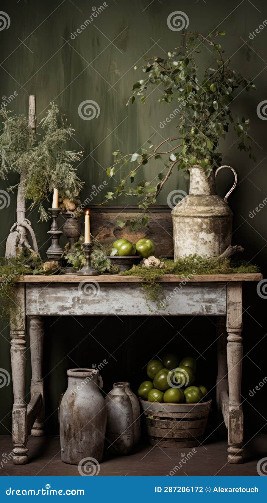 Rustic Still Life .vertical Arrangement Stock Photo - Image of table ...