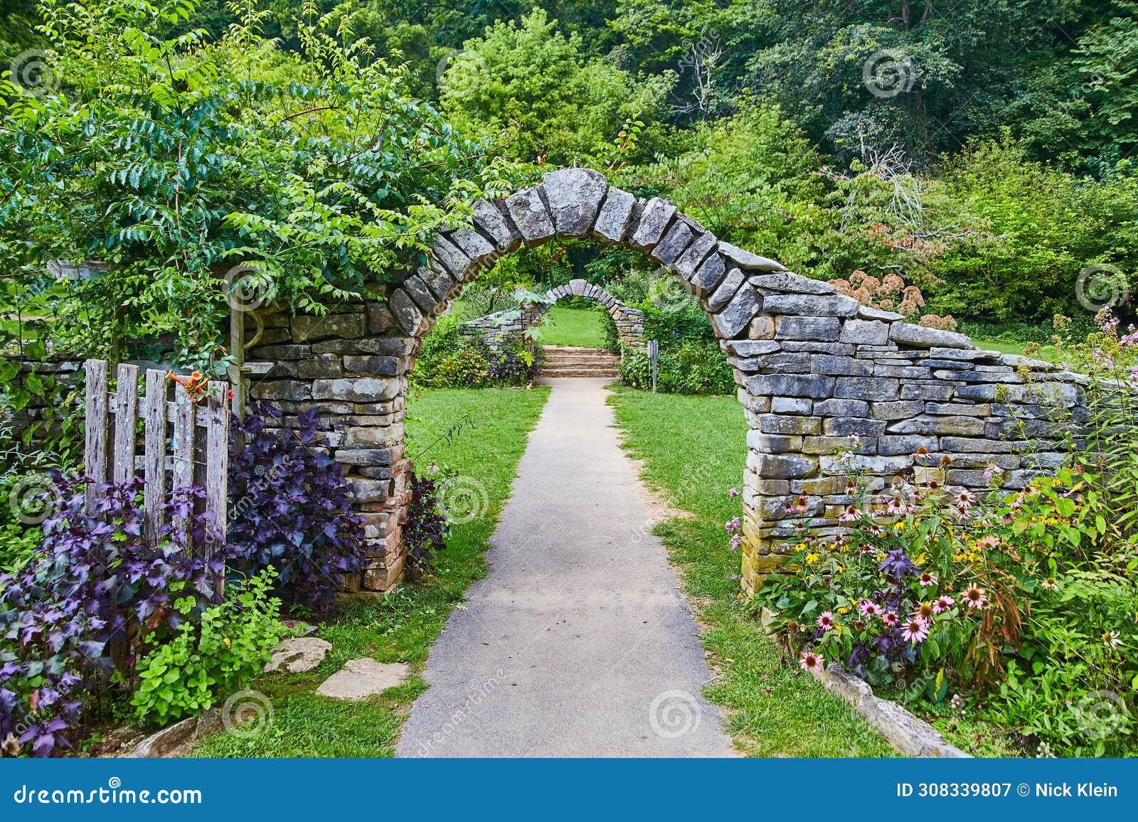 Rustic Stone Arches in Tranquil Garden Pathway at Spring Mills State ...