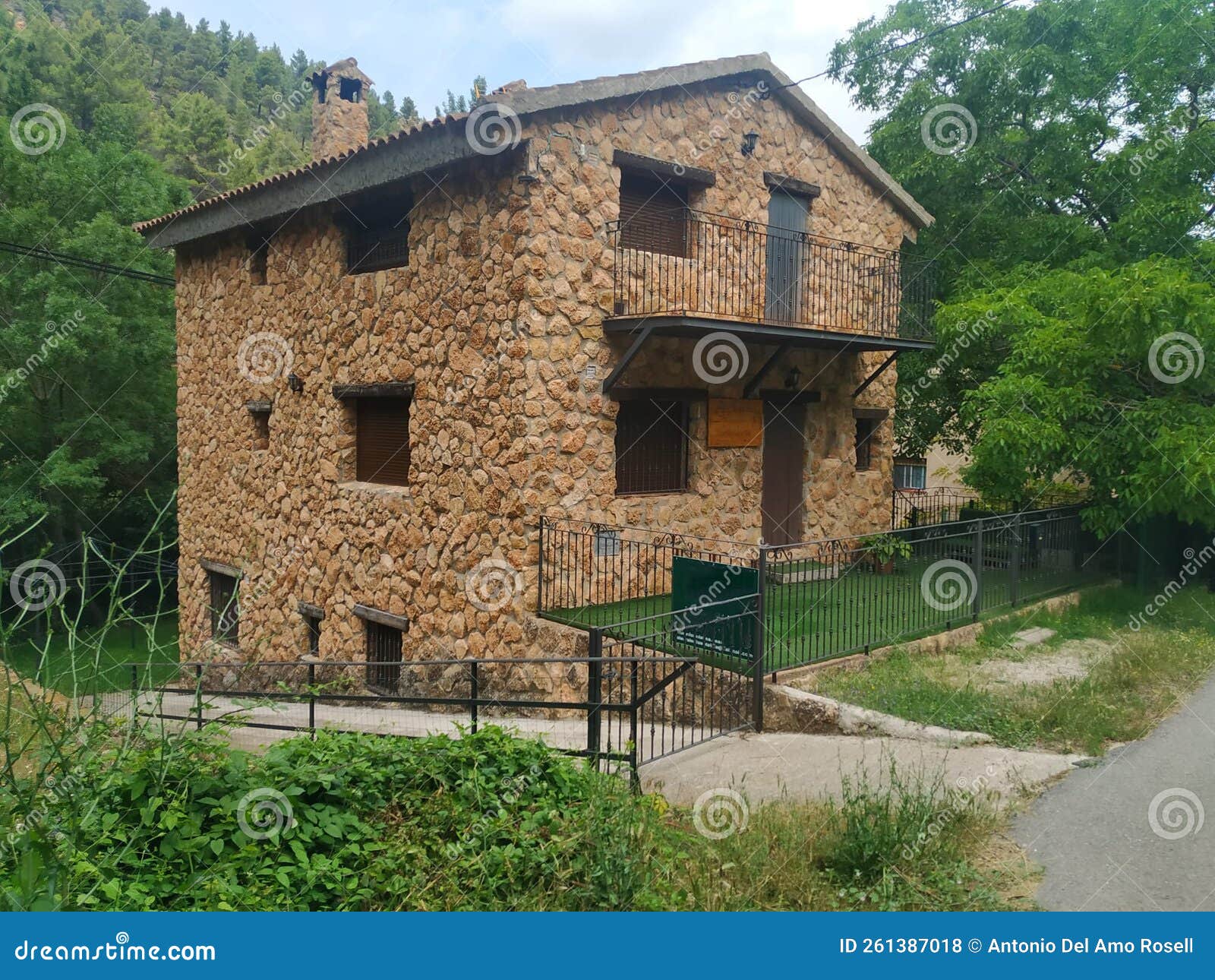 Rustic stone cabin stock photo. Image of cottage, rock - 261387018
