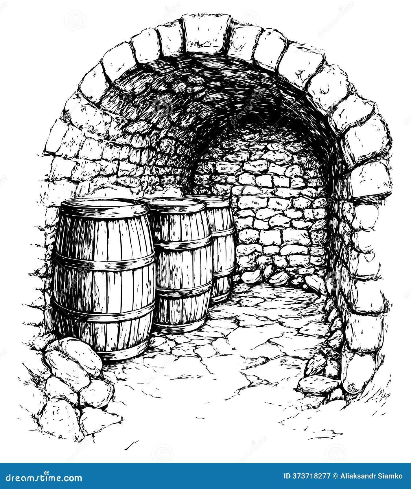 Rustic Stone Archway Entrance Isolated Weathered Stone Gate With High ...