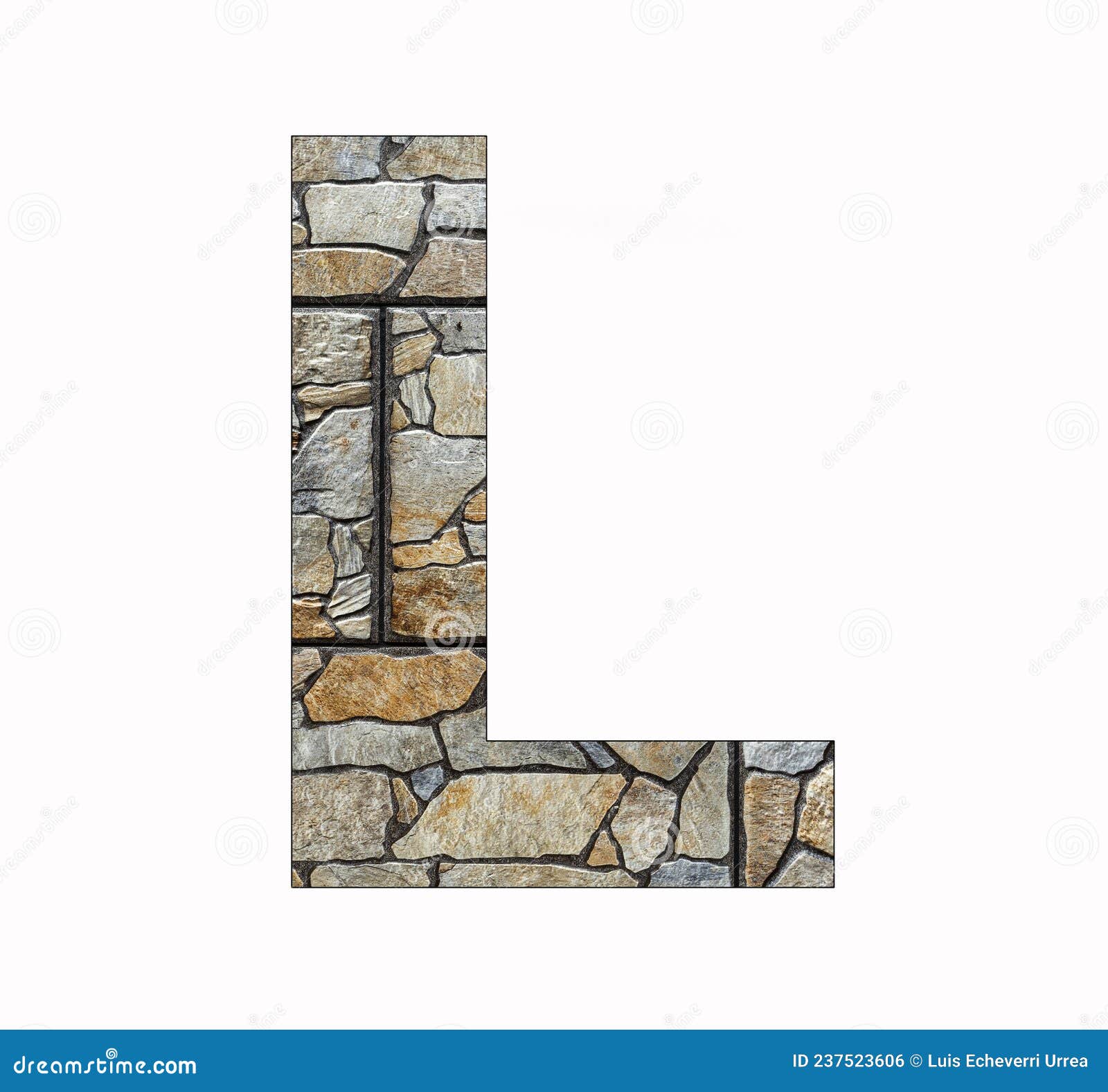 Rustic Stone Letter L - Black Background Stock Illustration ...