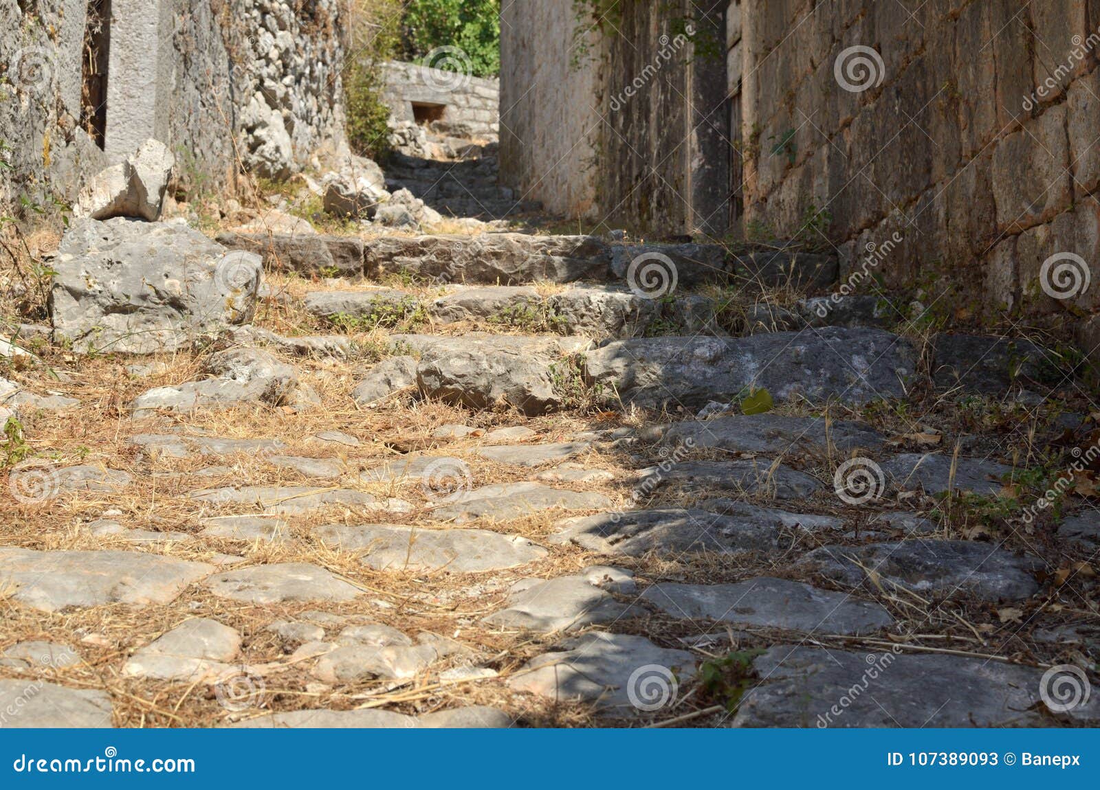 Rustic stone path stock image. Image of cobbles, architecture - 107389093