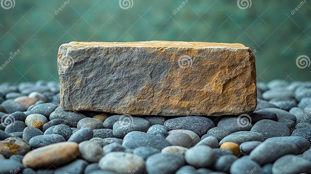 Rustic Stone on Pebbles - Generative Ai Stock Illustration ...