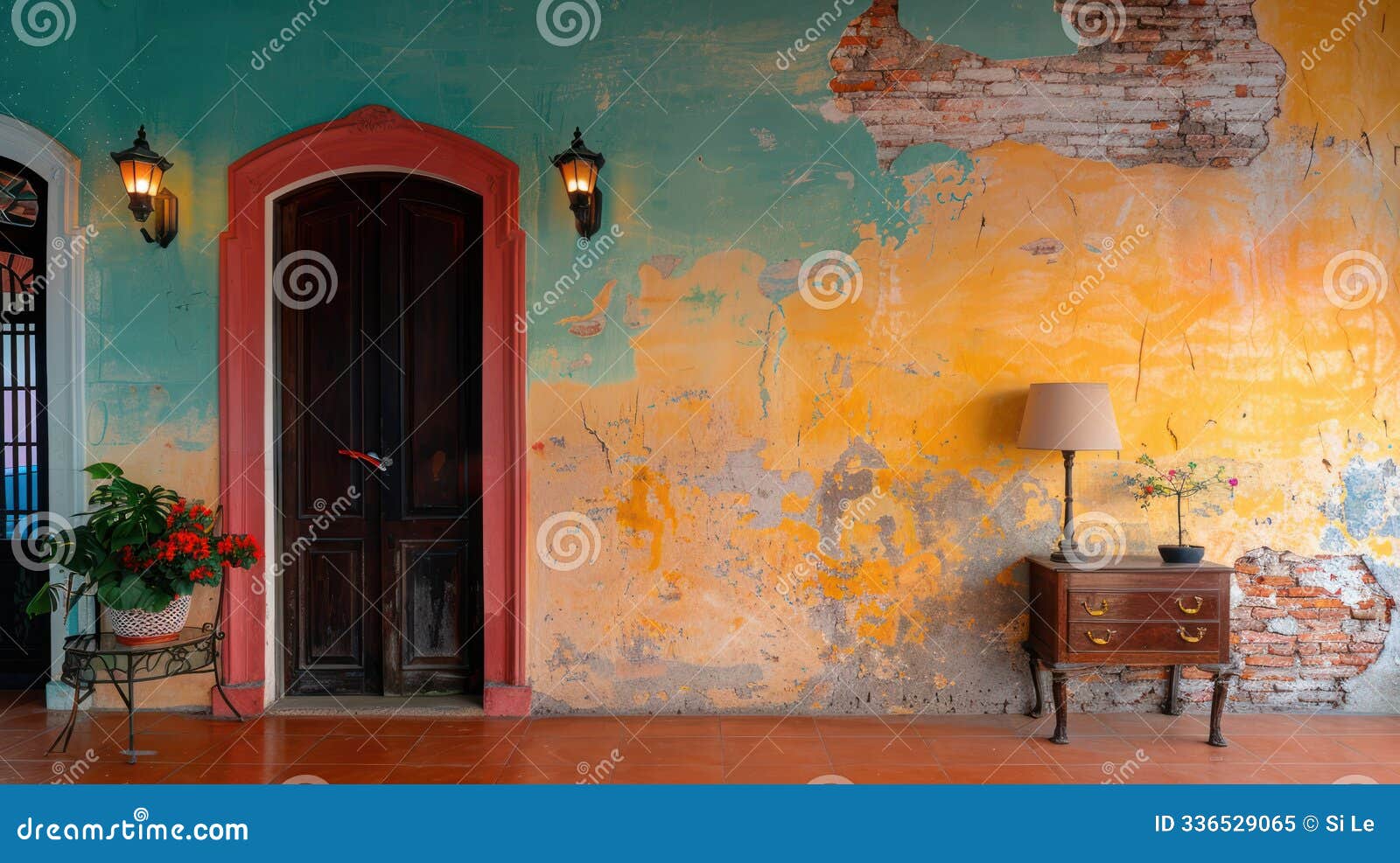 Rustic Stone Wall and Floor Texture Background in Beige and Brown Tones ...