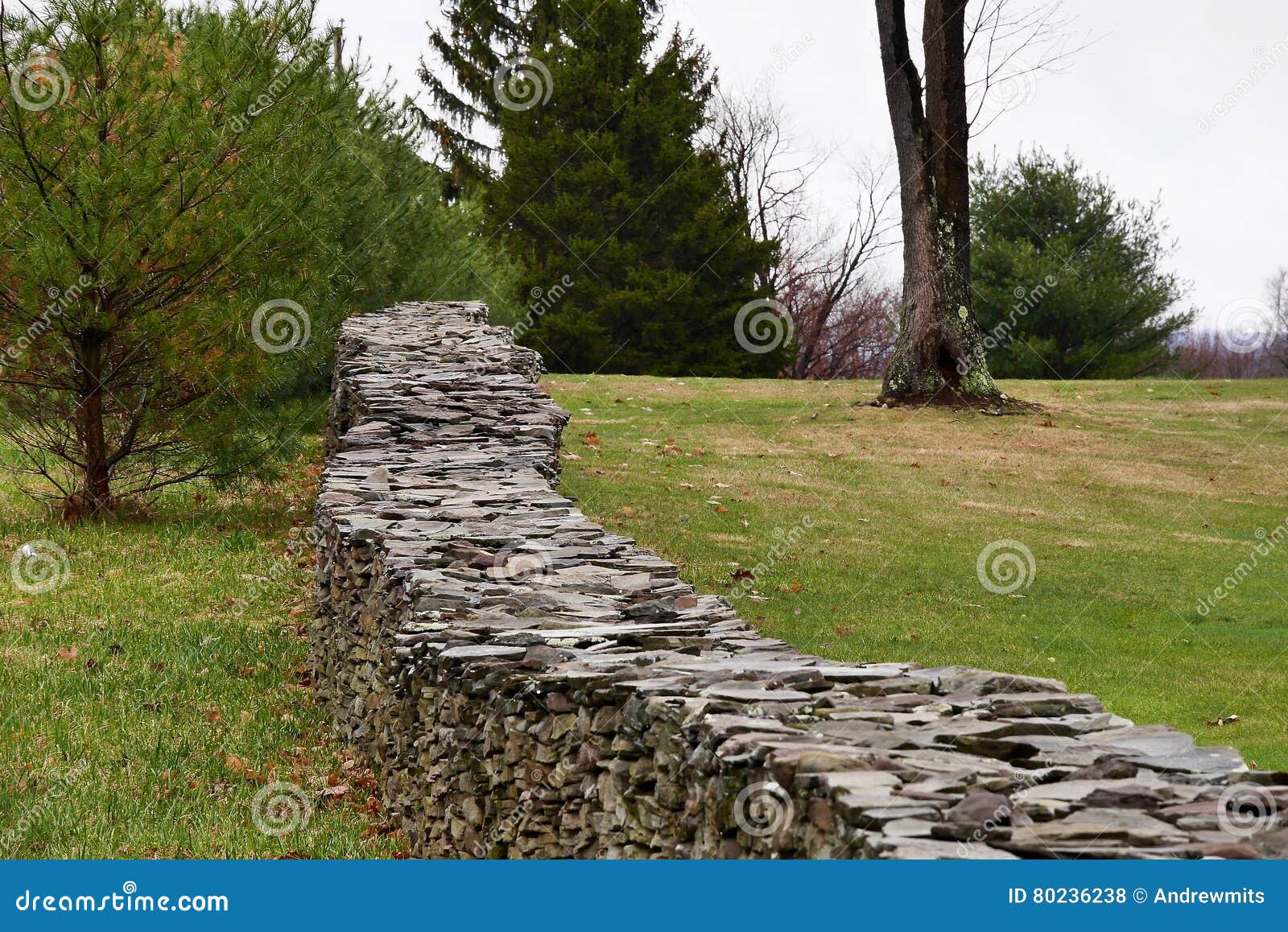 Rustic Stone Wall stock photo. Image of setting, yard - 80236238