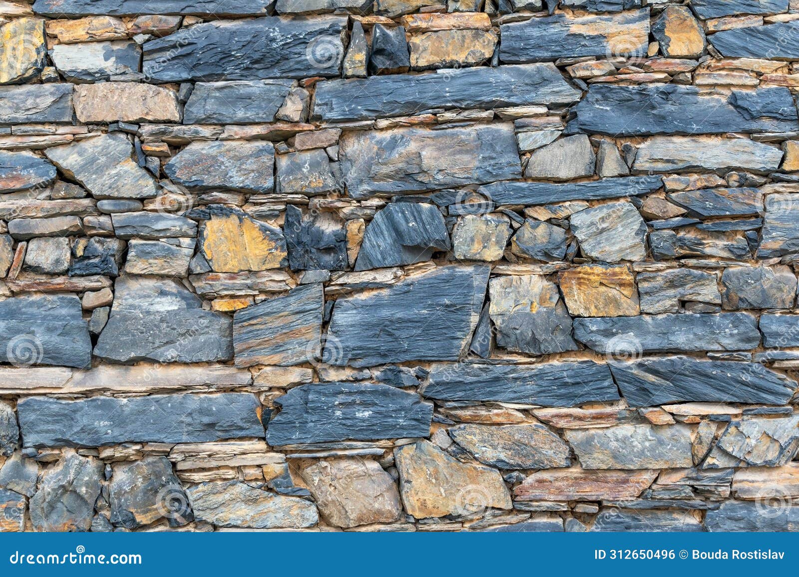 Rustic Stone Wall Texture Natural Slate Construction Background Stock ...