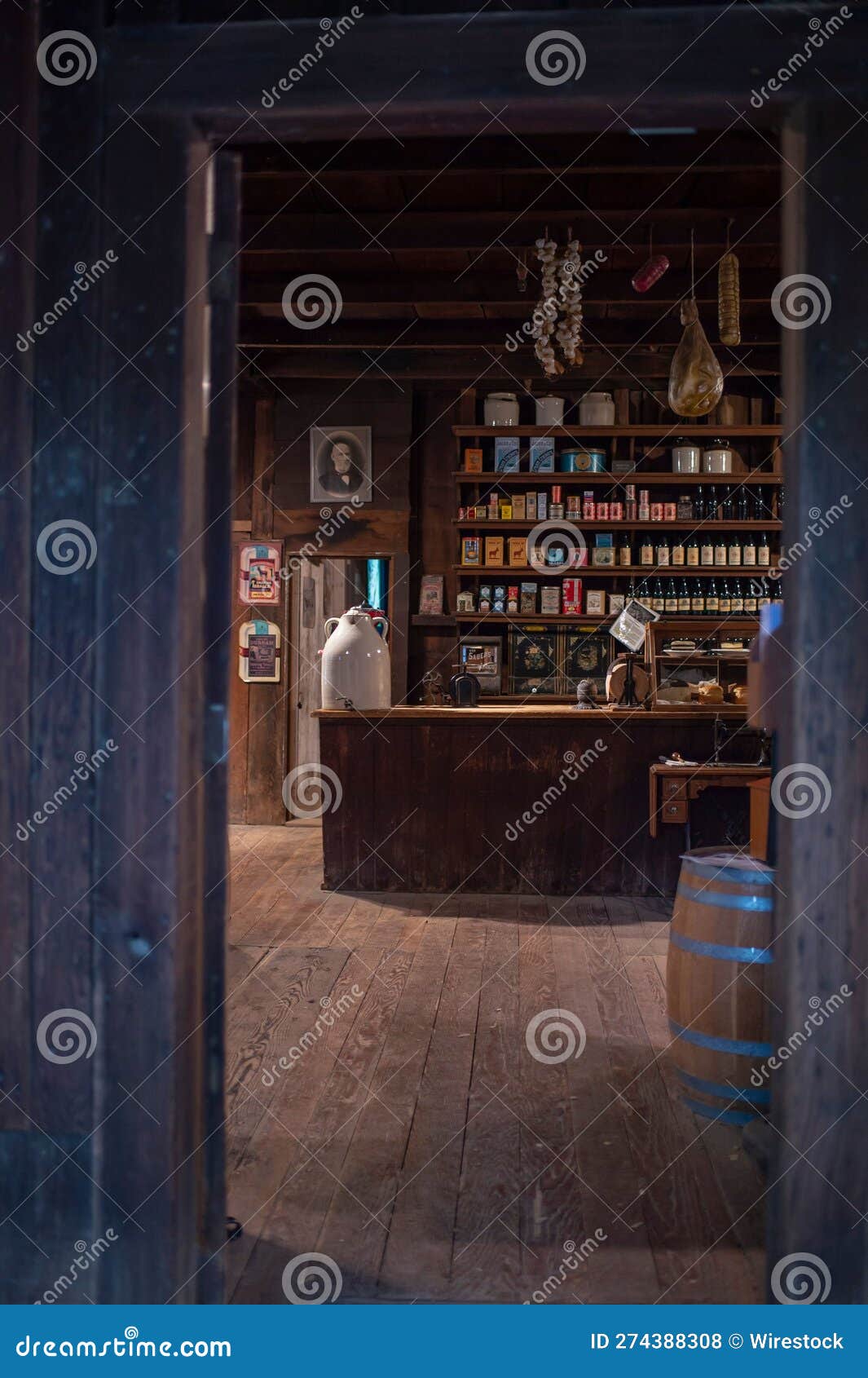 Rustic Storefront with a Weathered Wooden Floor. Editorial Stock Photo ...