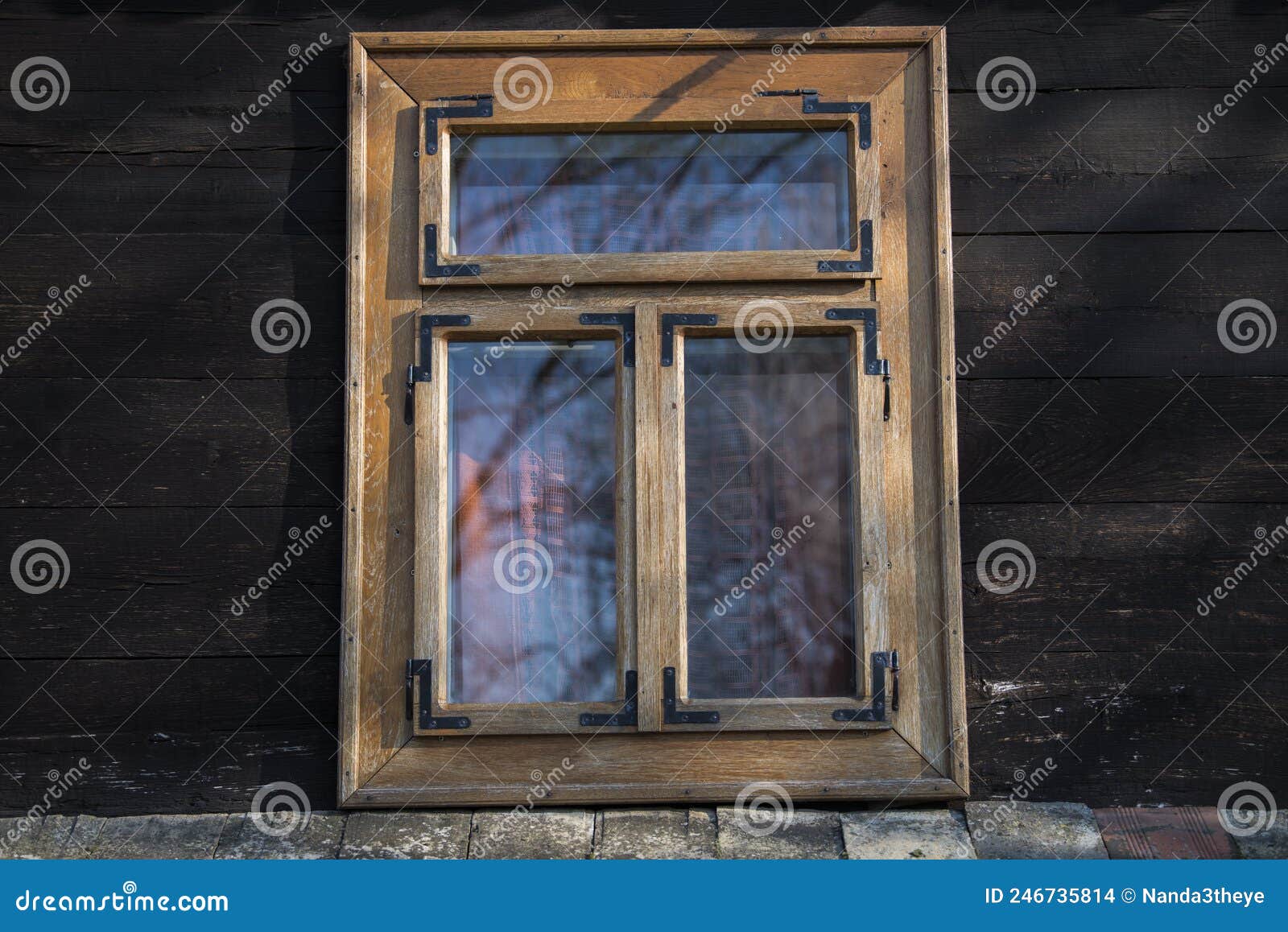 Rustic style aged window. stock photo. Image of design - 246735814