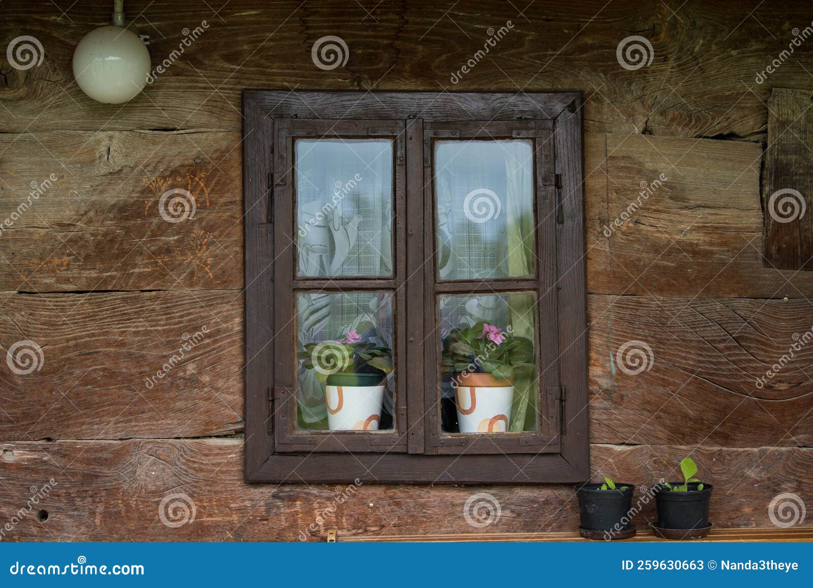 Rustic style aged window. stock image. Image of focus - 259630663