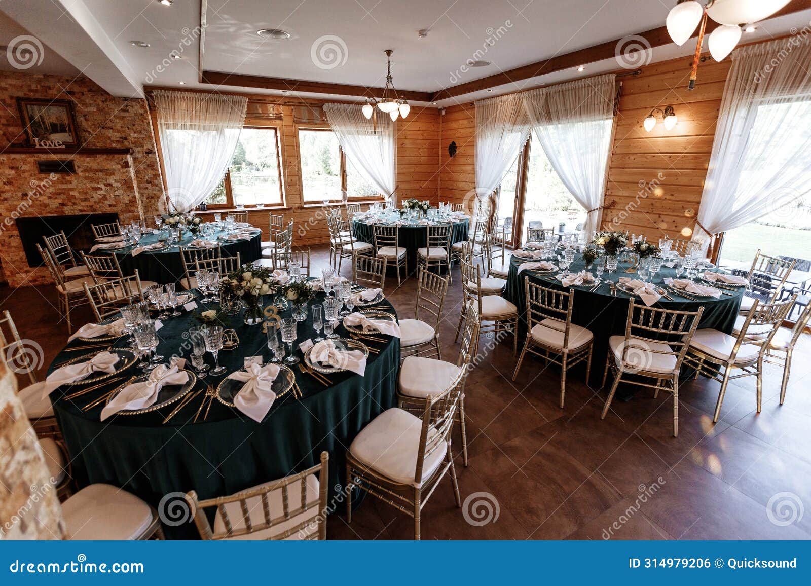 Rustic wedding hall stock photo. Image of elegant, detail - 314979206