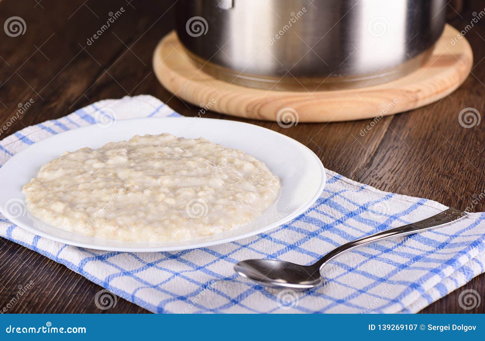 Rustic Style. Breakfast of Freshly Cooked Oatmeal Stock Image - Image ...
