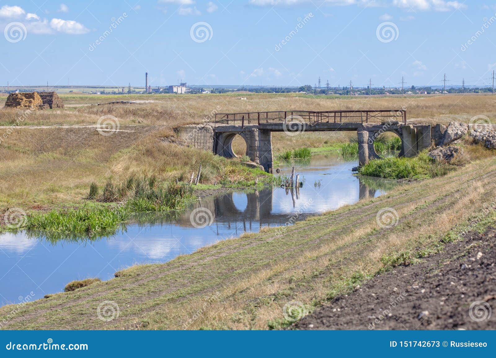 Bridge Over the Little River Stock Image - Image of river, august ...