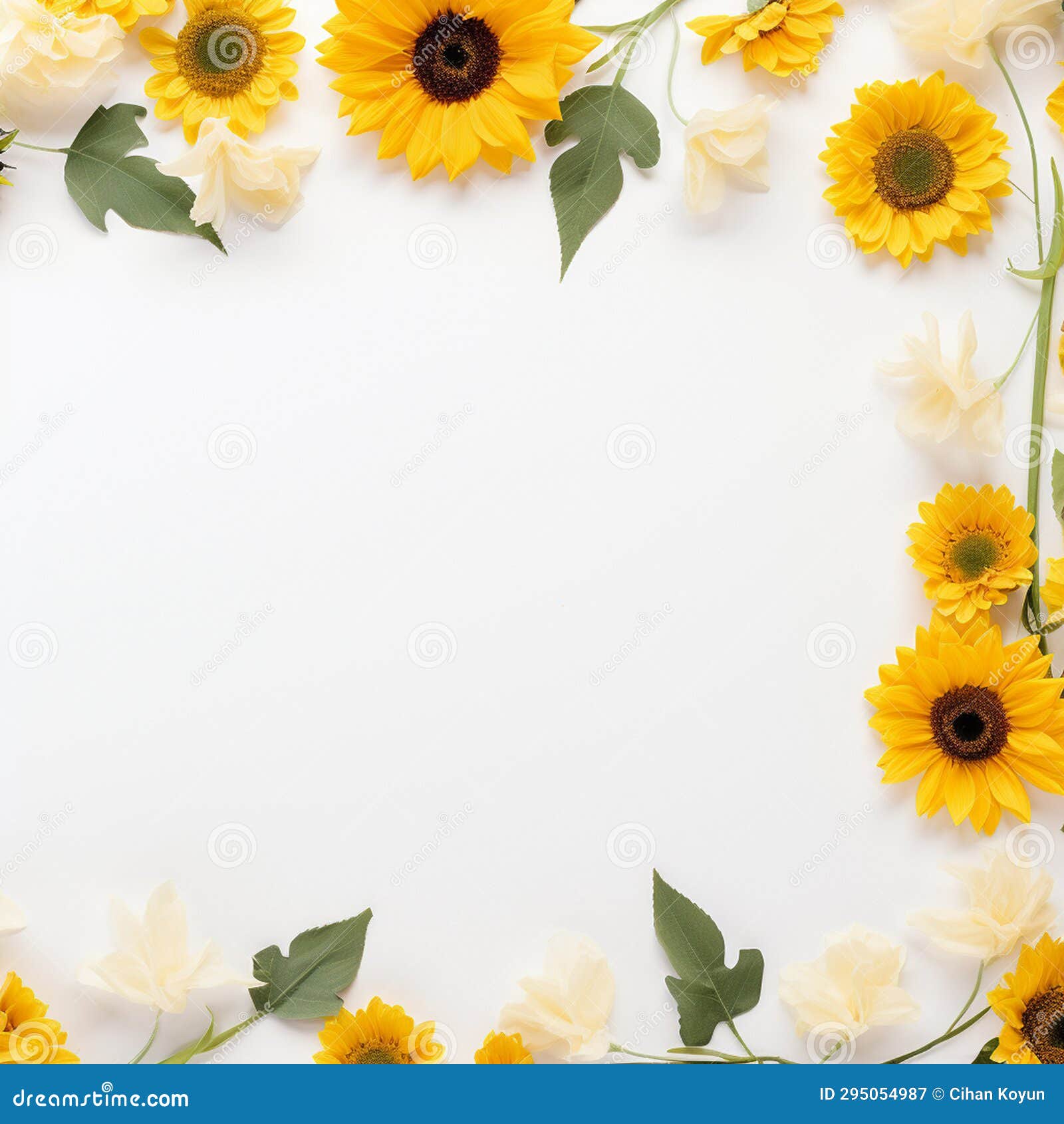 Rustic sunflower border stock illustration. Illustration of stephanotis ...