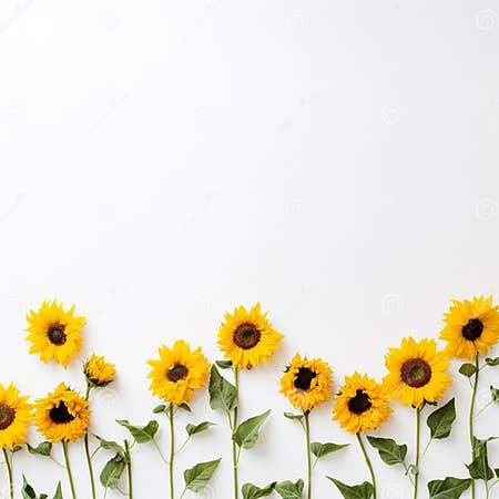 Rustic sunflower border stock illustration. Illustration of isolated ...