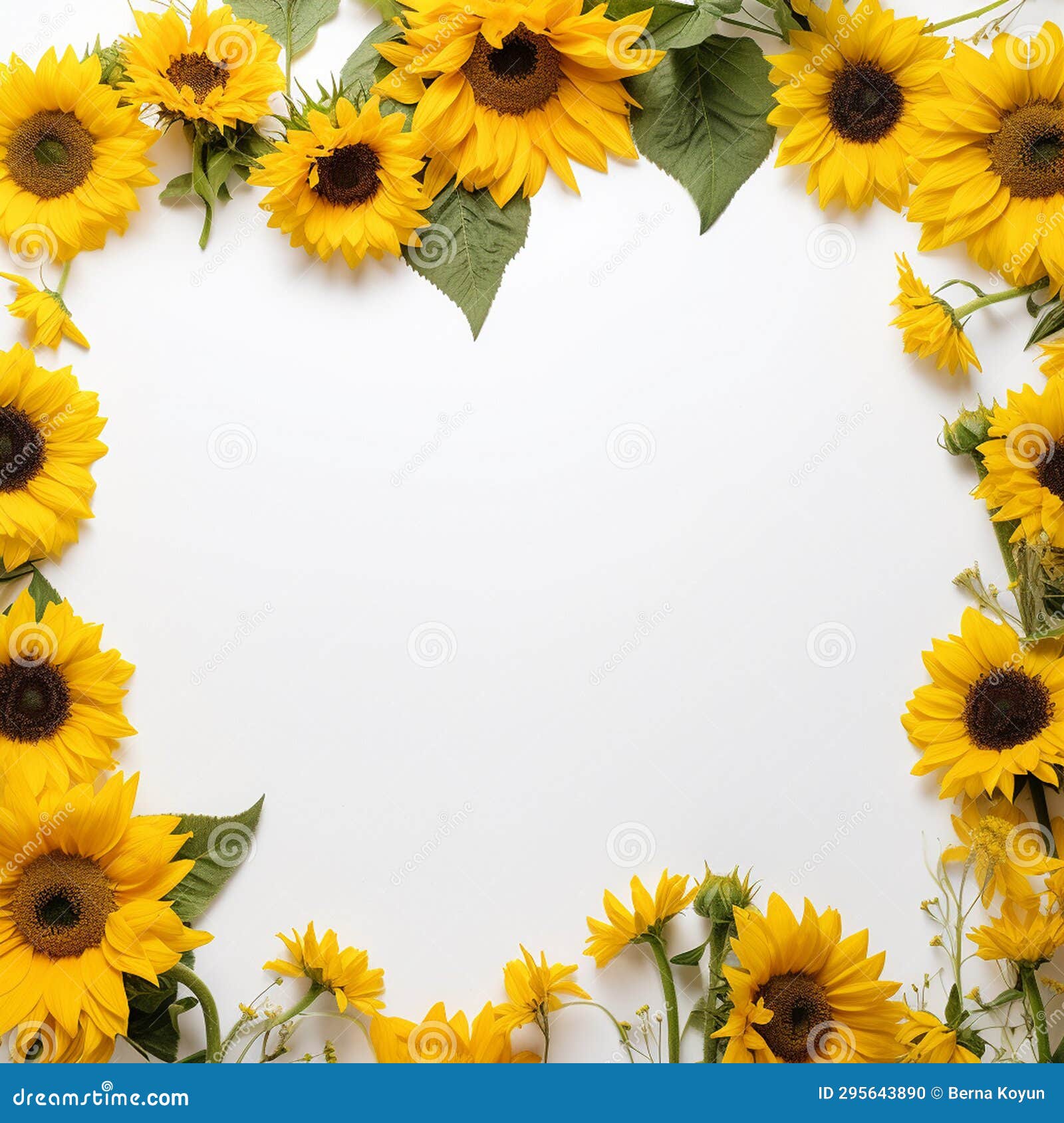 Rustic sunflower border stock illustration. Illustration of gomphrena ...