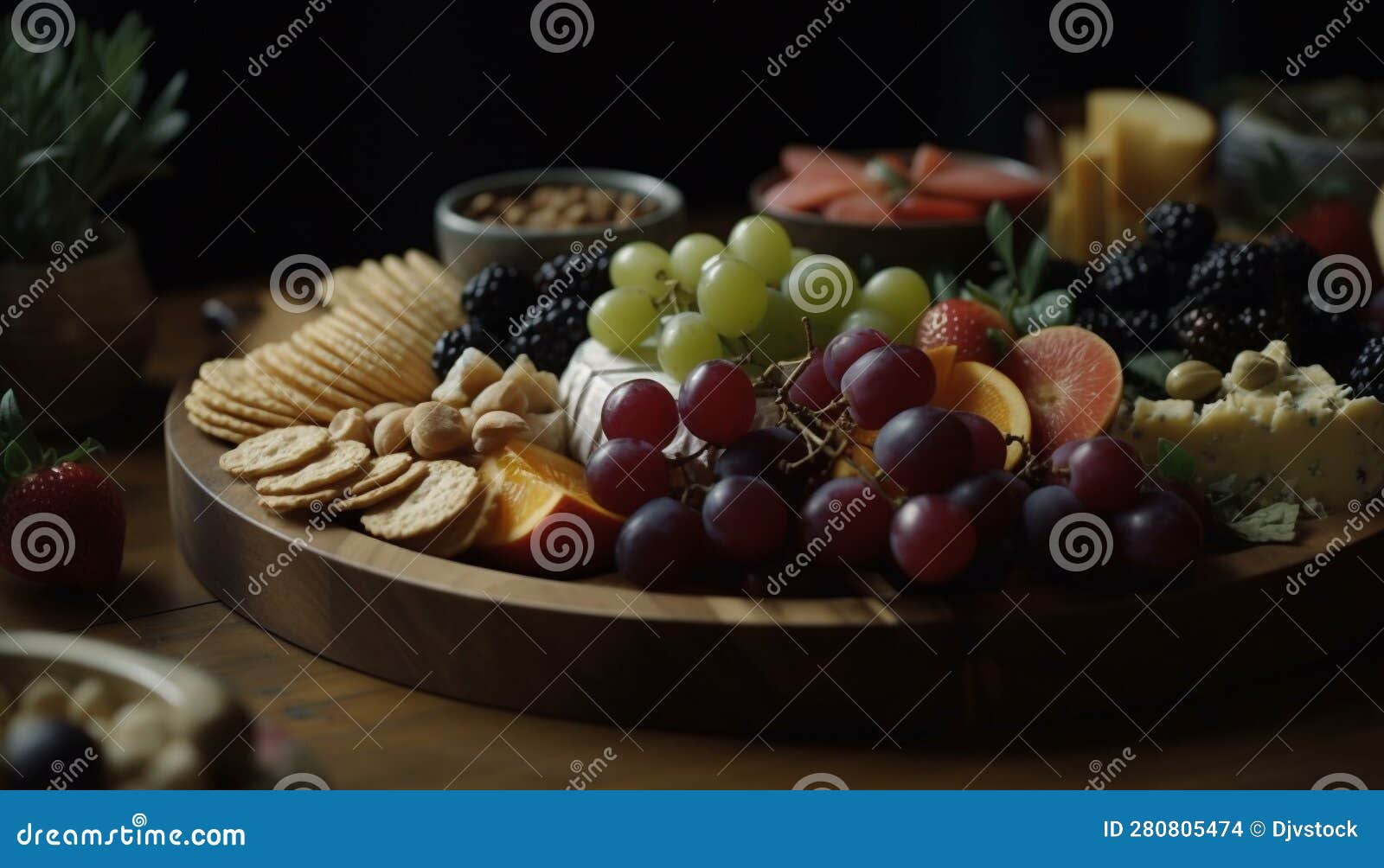 A Rustic Table Displays an Abundance of Gourmet Food Variations ...
