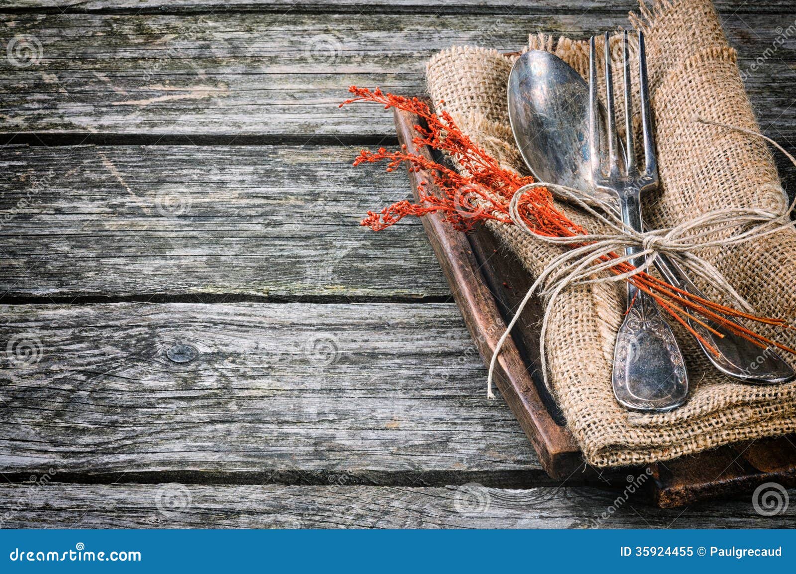 Rustic table setting stock image. Image of fall, menu - 35924455