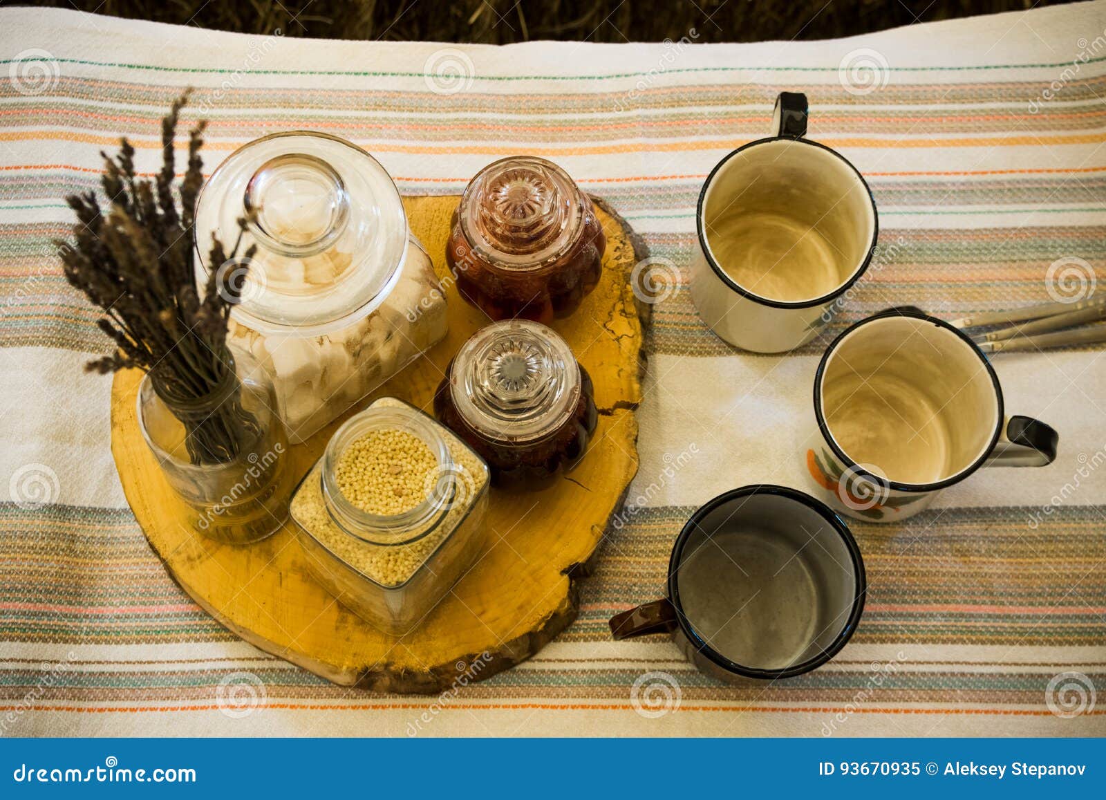 Rustic tea set stock image. Image of reflection, healthy - 93670935