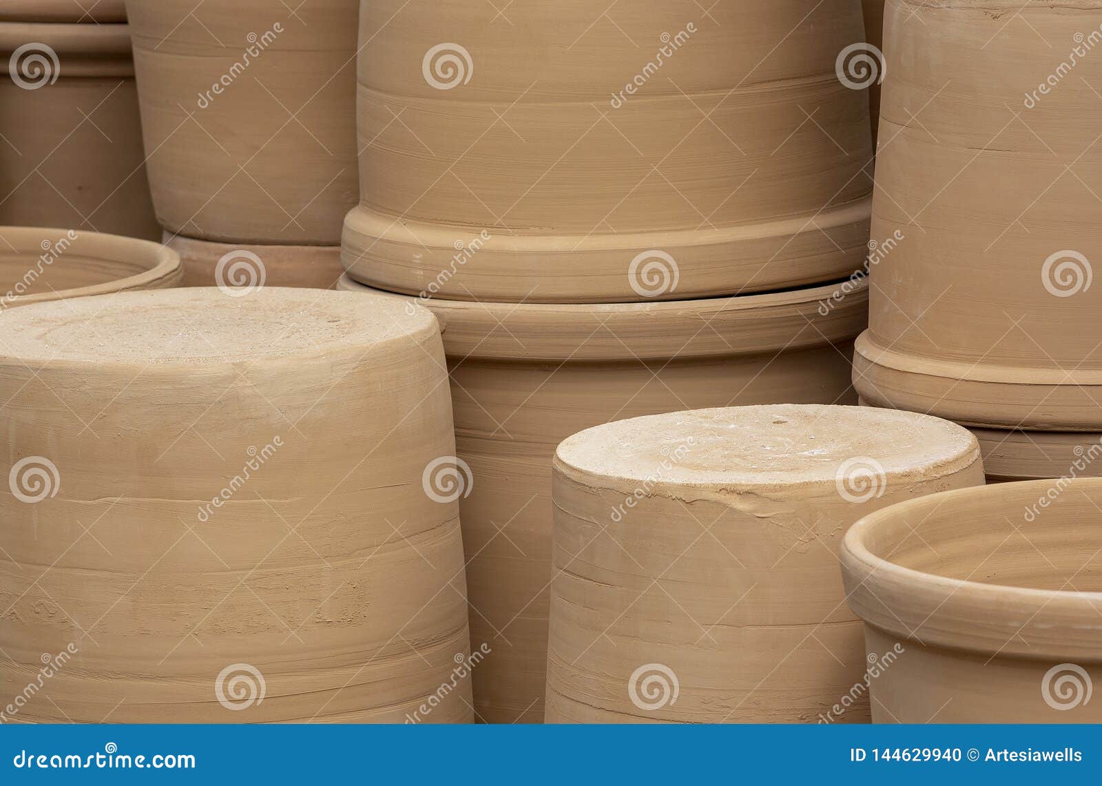 Rustic terracotta pots stock photo. Image of ceramic - 144629940
