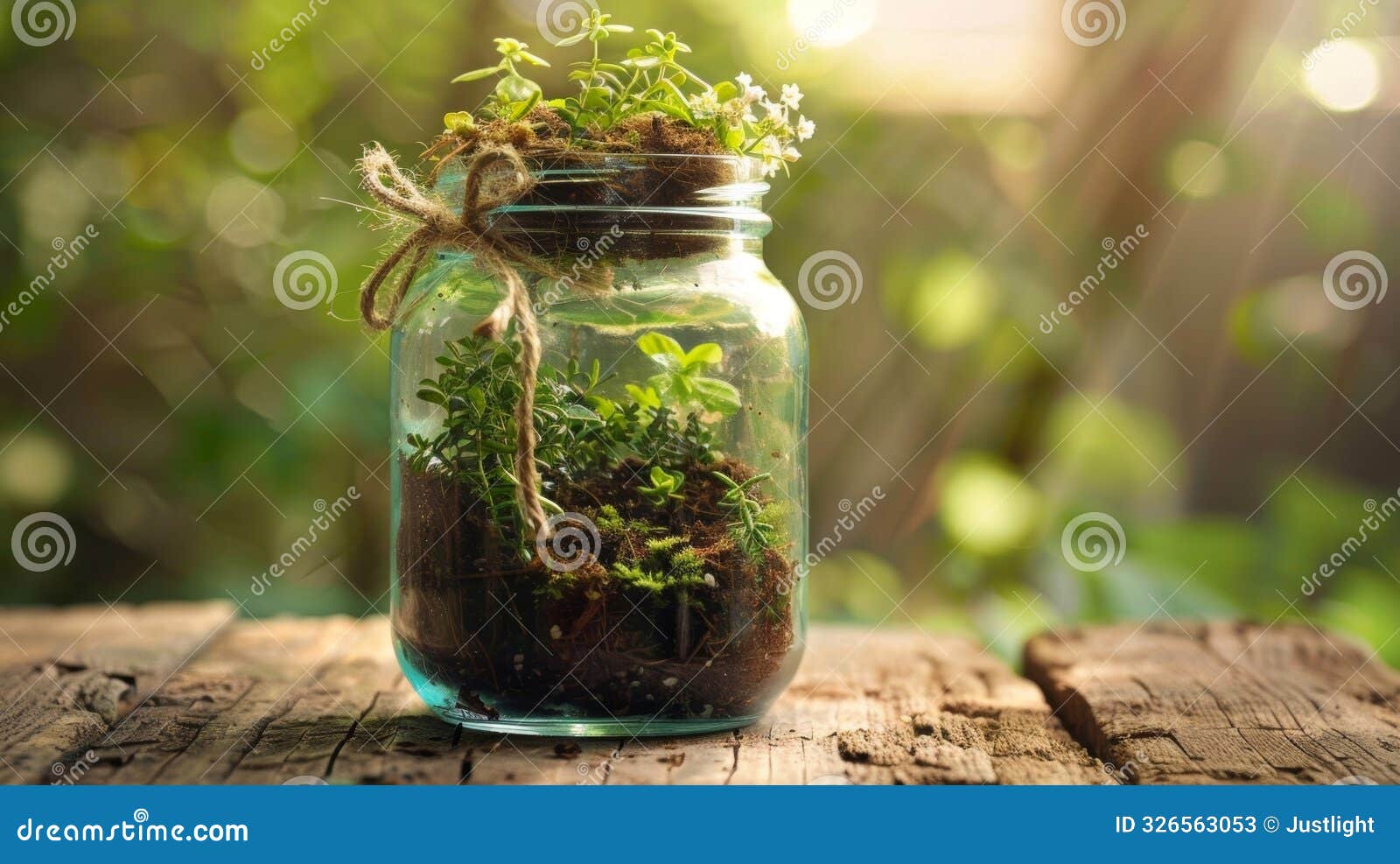 A Rustic Terrarium Design Using a Repurposed Mason Jar Filled with ...