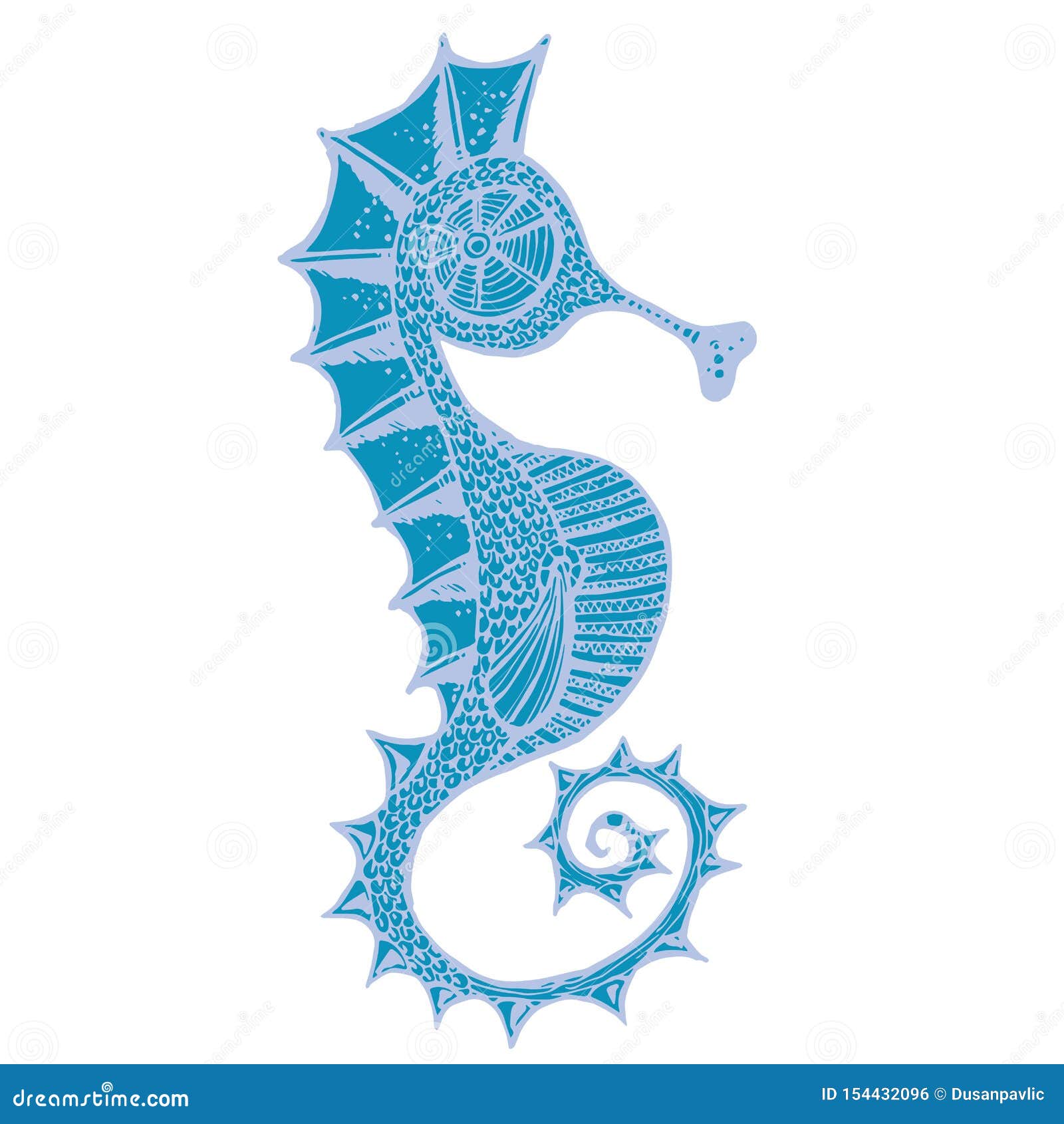Rustic Texture Blue SeaHorse Stock Vector - Illustration of element ...