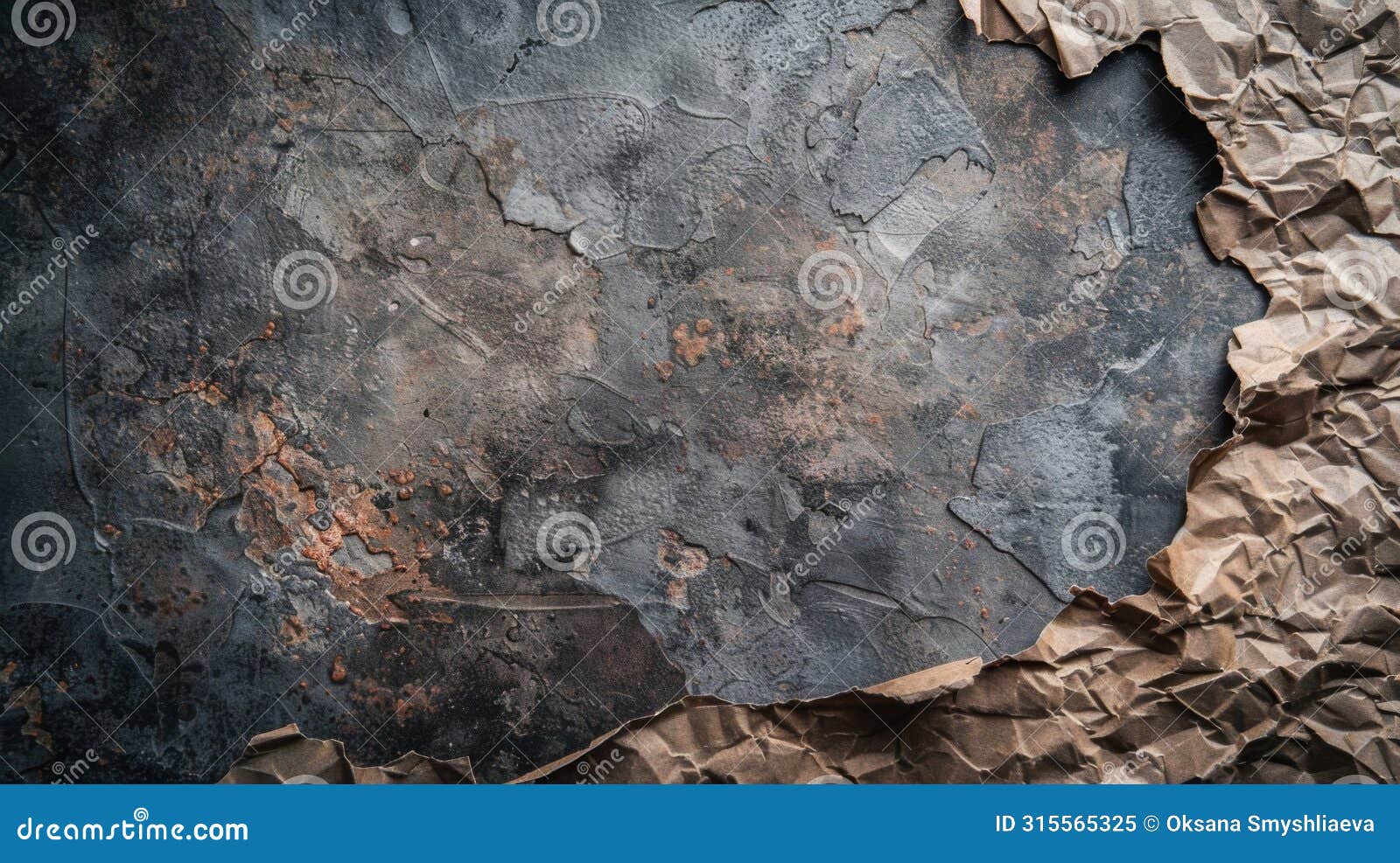 Rustic Textured Surface with Crumpled Brown Paper Background Stock ...