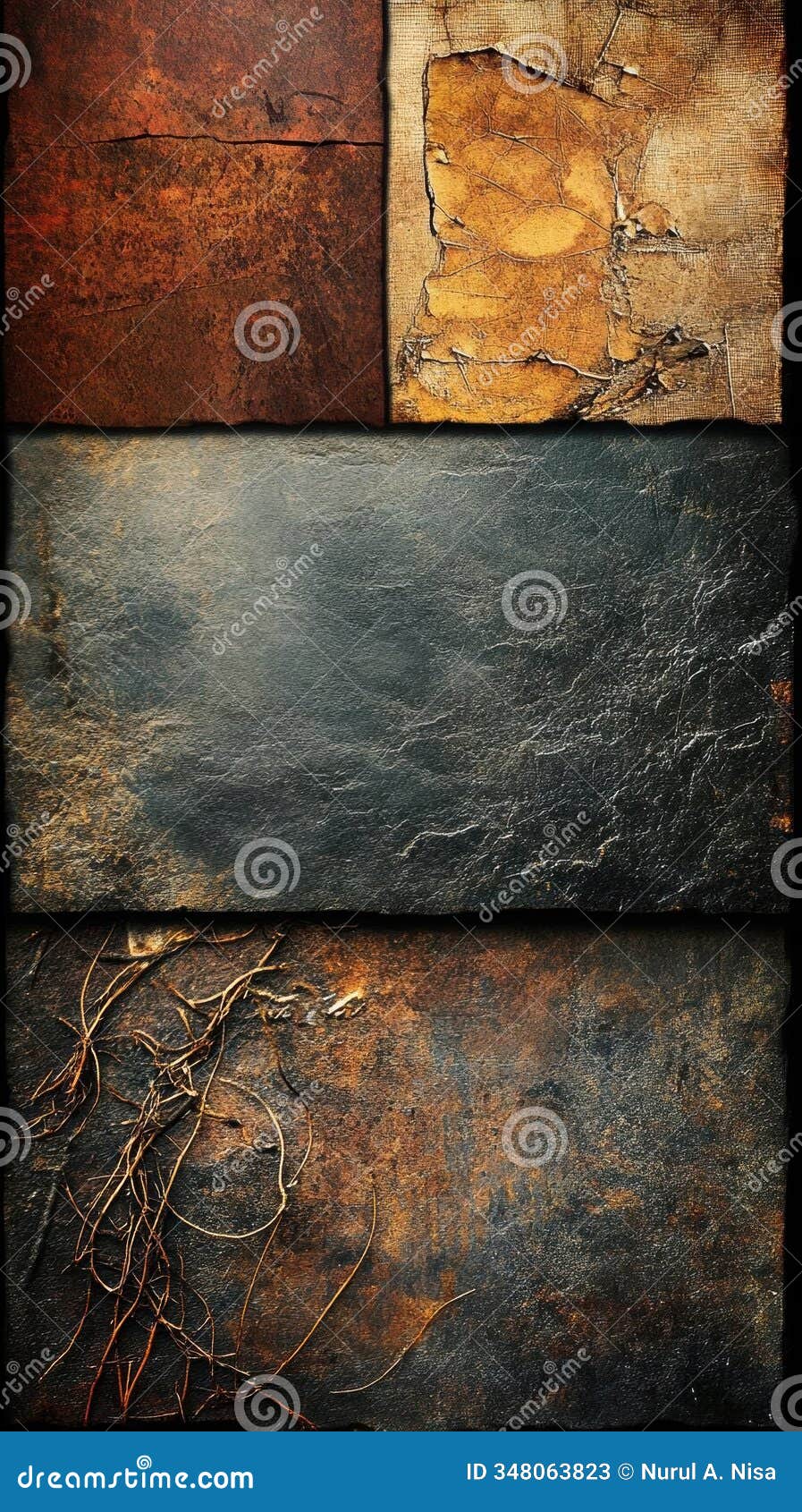Rustic Textures, a Collage of Aged Surfaces Stock Illustration - Illustration of weathered ...