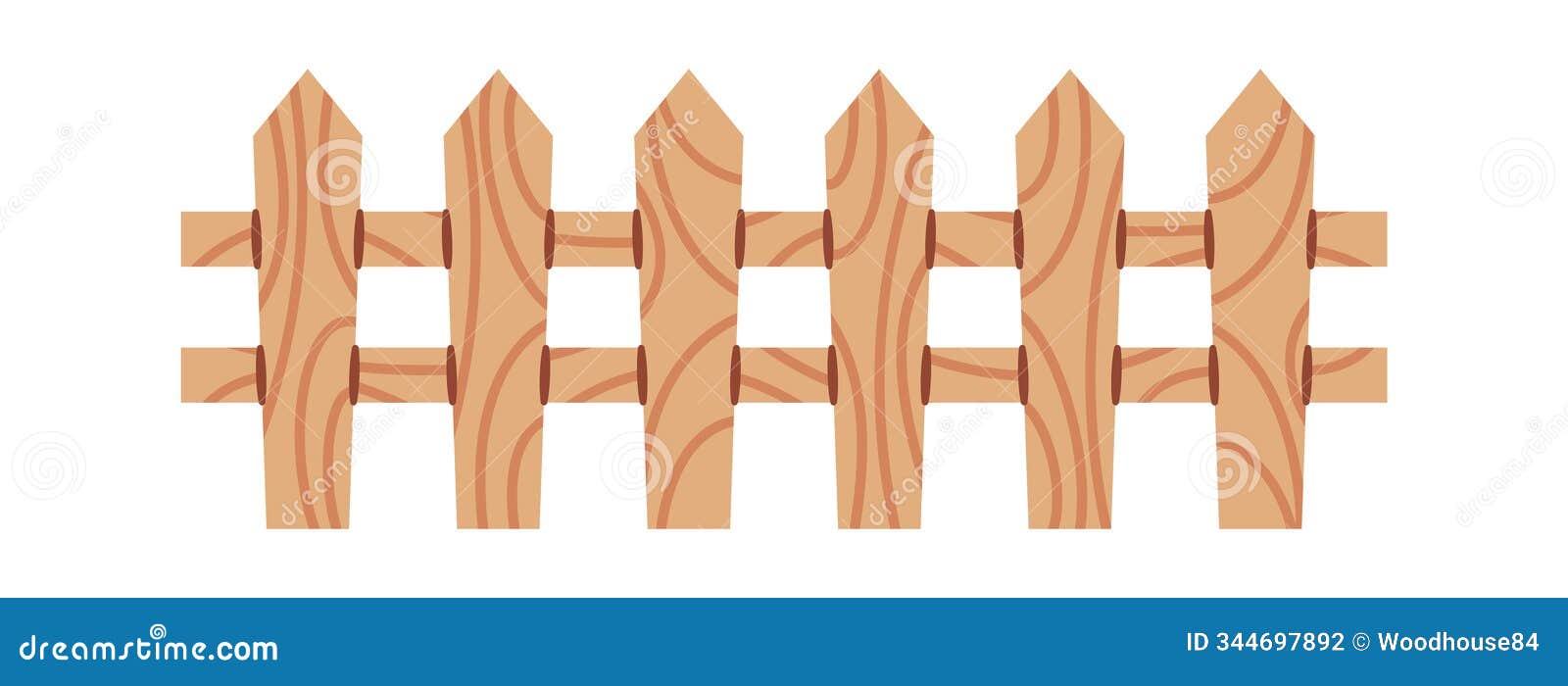 Rustic Timber Fence Section Illustration Stock Illustration ...