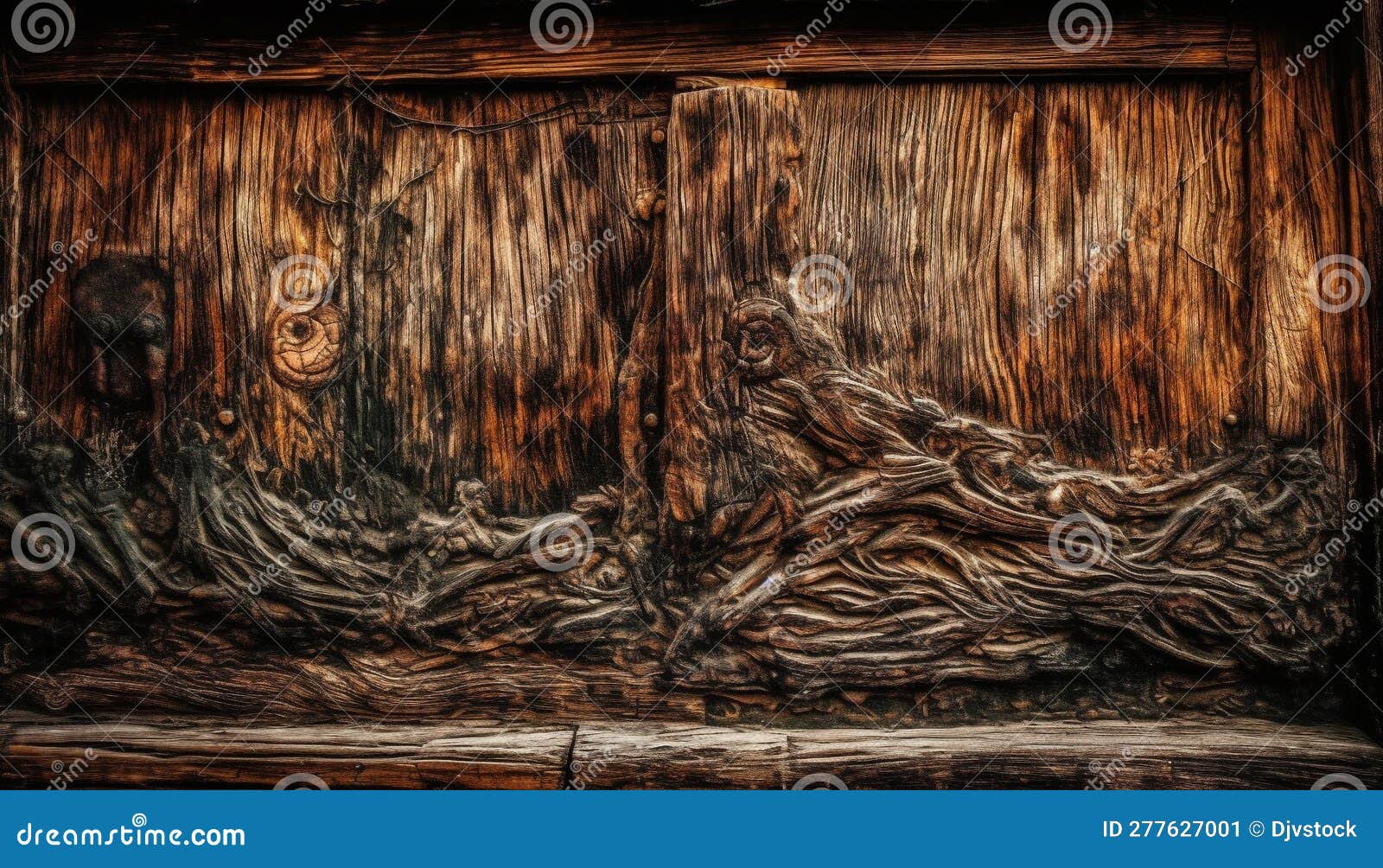 Rustic Timber Plank Table, Weathered and Old Fashioned, Indoors ...