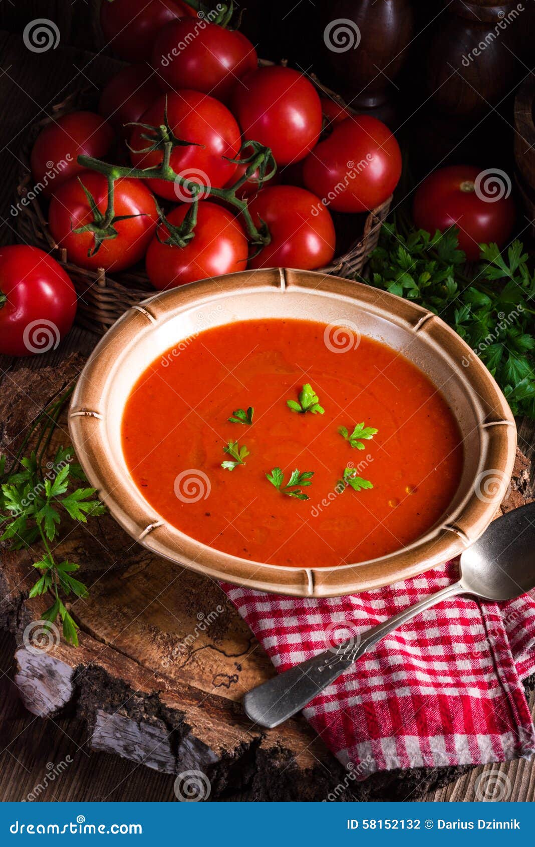 Rustic tomato soup stock photo. Image of dish, meal, mediterranean ...
