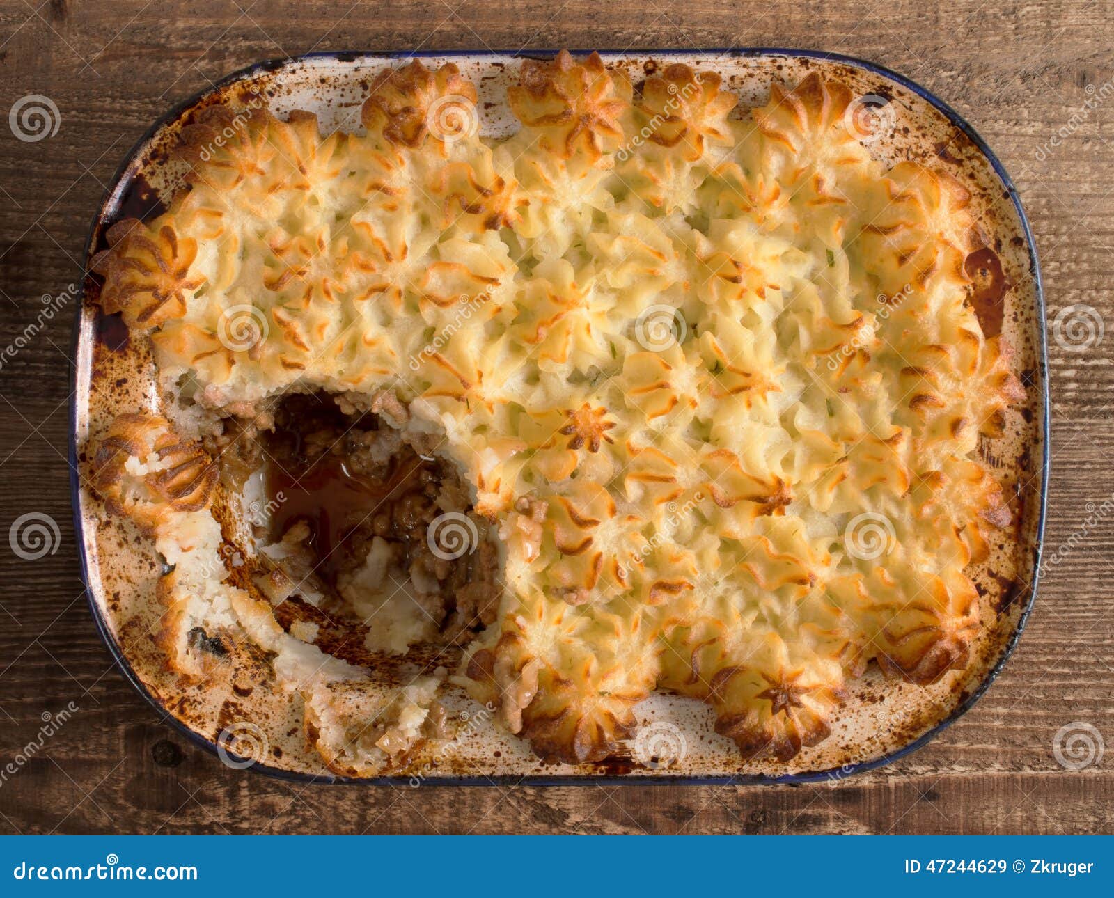 Rustic Traditional British Shepard Pie Stock Image - Image of baked ...