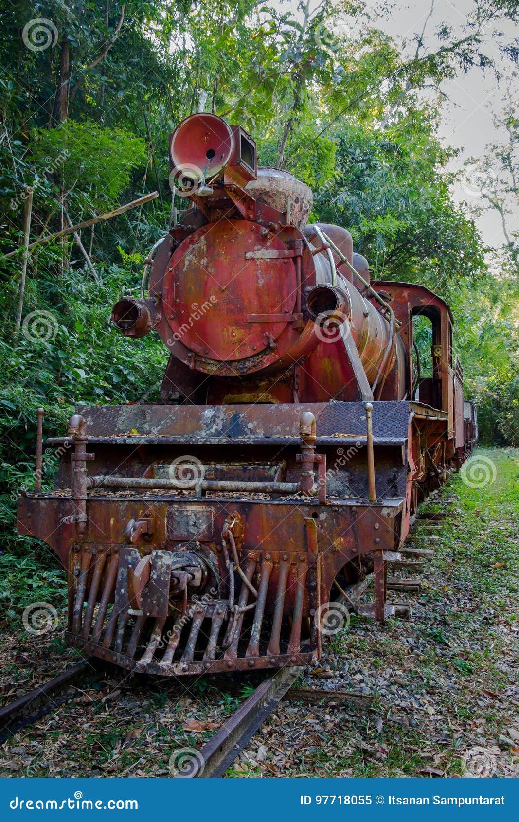 Rustic train in jungle stock image. Image of kwai, historic - 97718055