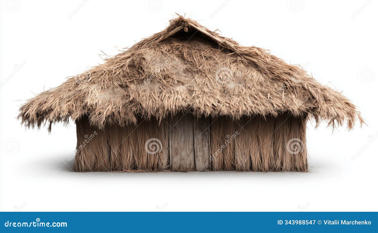 Rustic Tropical Bamboo Hut on White Background for Design and ...