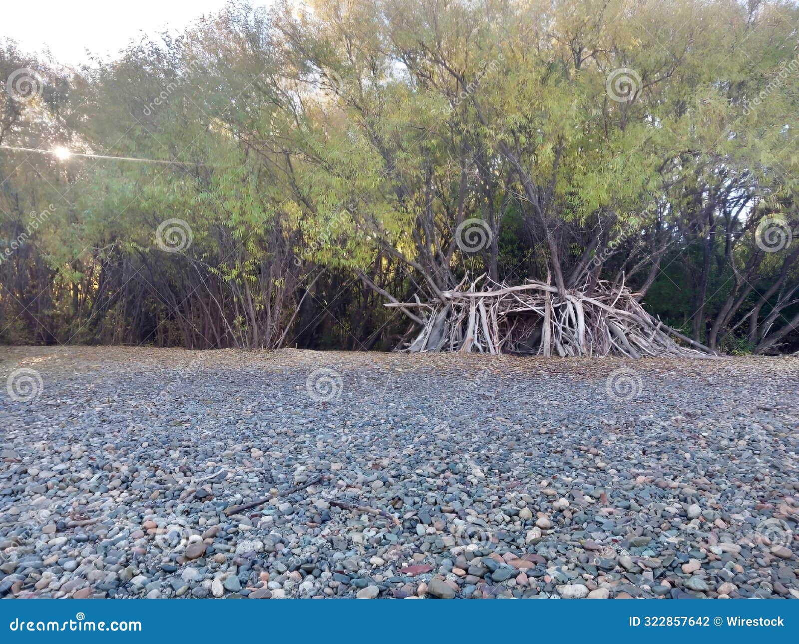 Rustic Twig Outhouse in a Park Setting Stock Photo - Image of natural ...