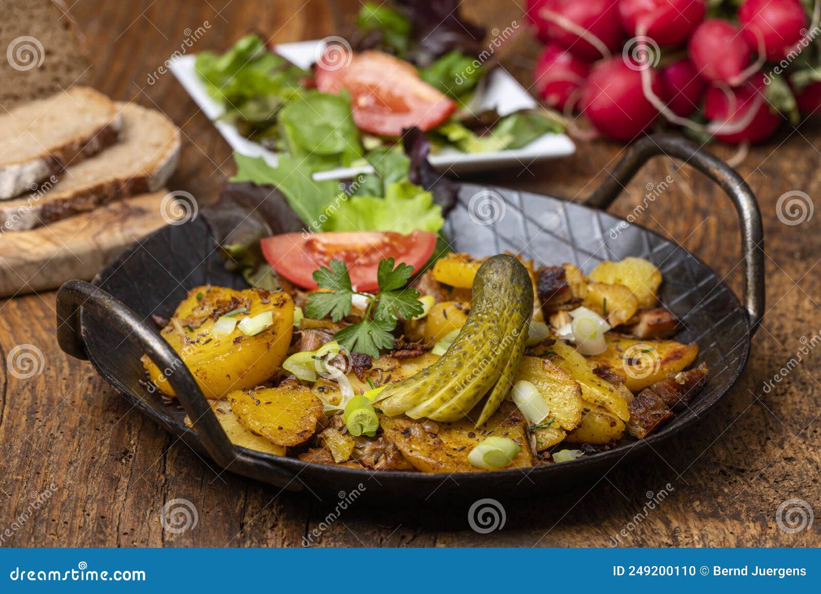 Rustic tyrolean groestl stock photo. Image of plank - 249200110