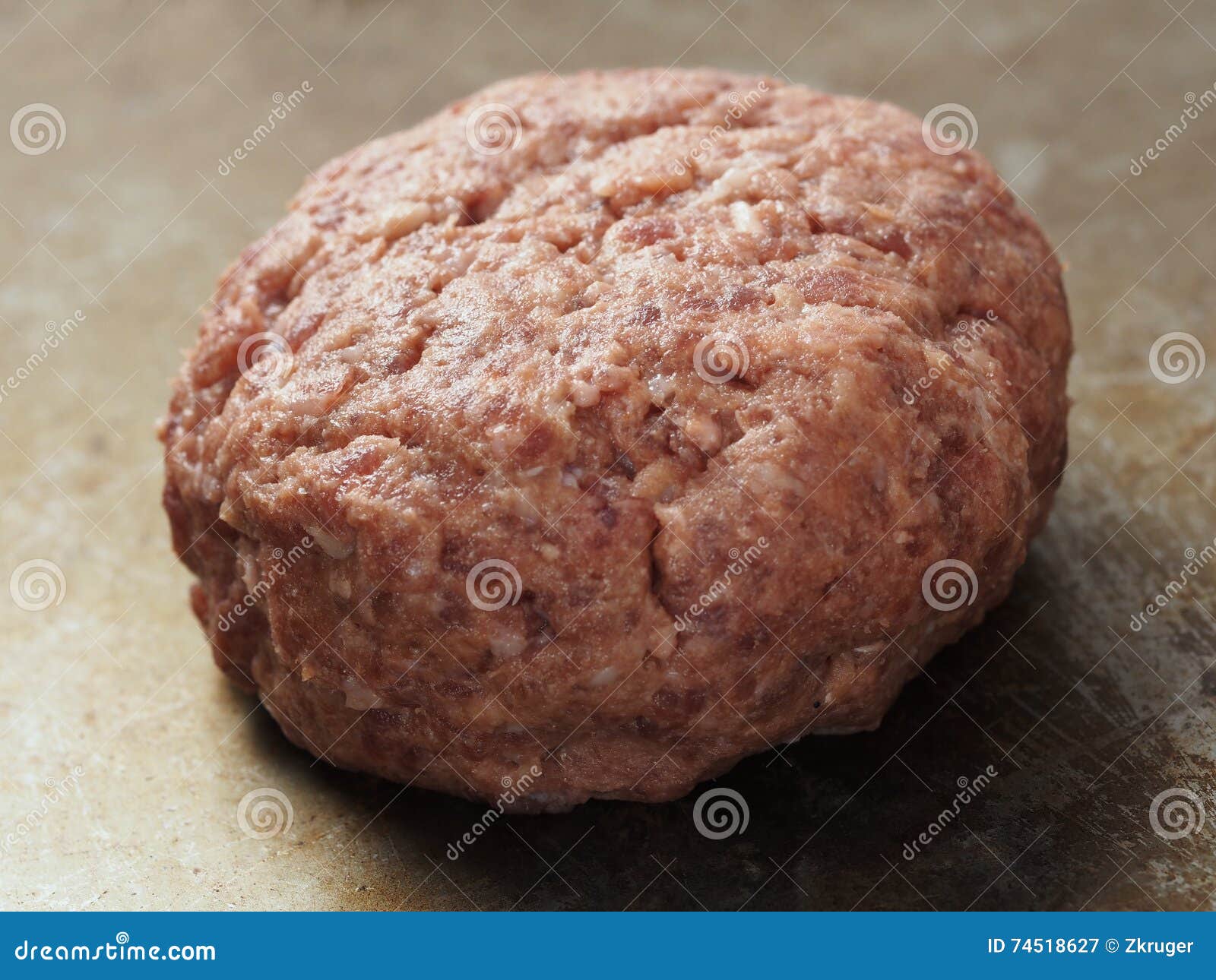 Rustic Uncooked Hamburger Patty Stock Image - Image of horizontal, meat ...