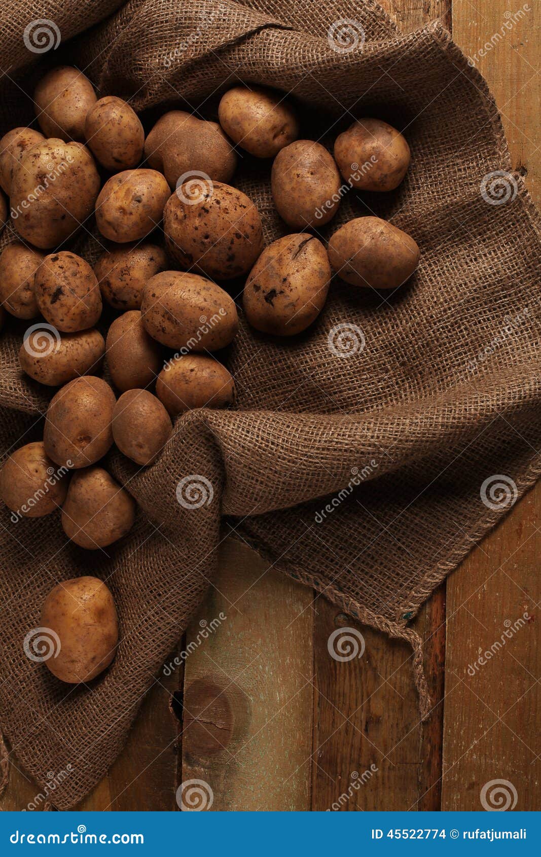 Rustic Unpeeled Potatoes on a Desks Stock Photo - Image of food ...