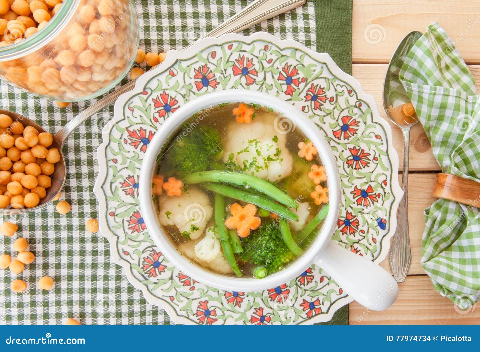 Rustic vegetable soup stock photo. Image of spices, food - 77974734